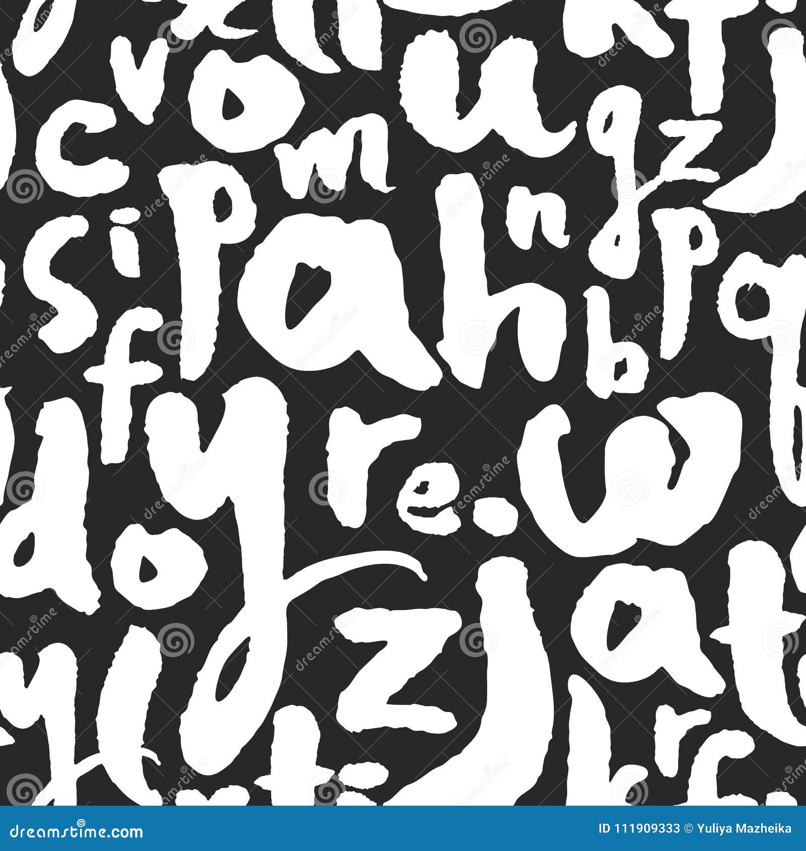 Vector Pattern with Calligraphy Letters from a To Z Stock Vector ...