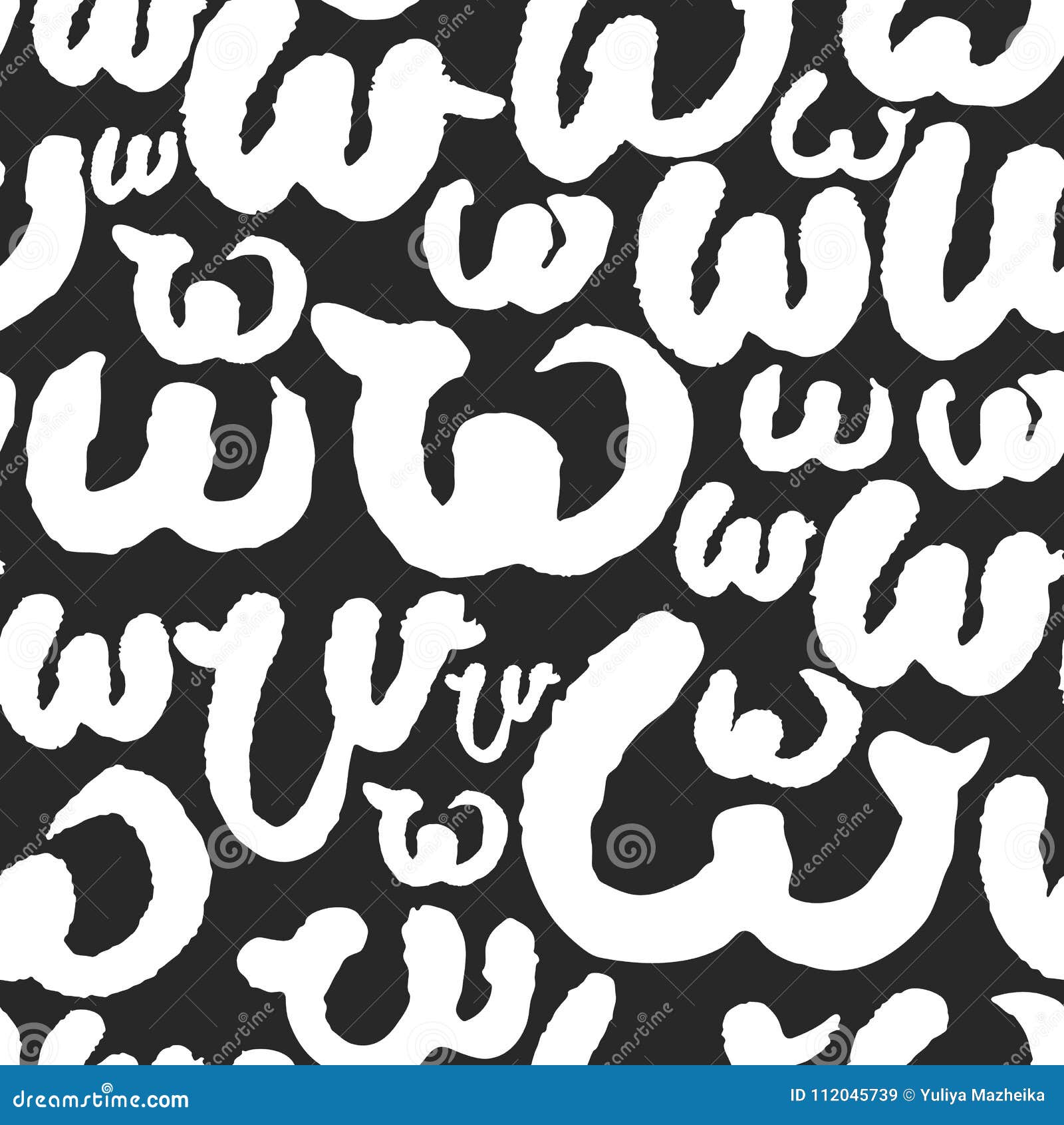 Vector Pattern with Calligraphy Letters W Stock Vector - Illustration ...