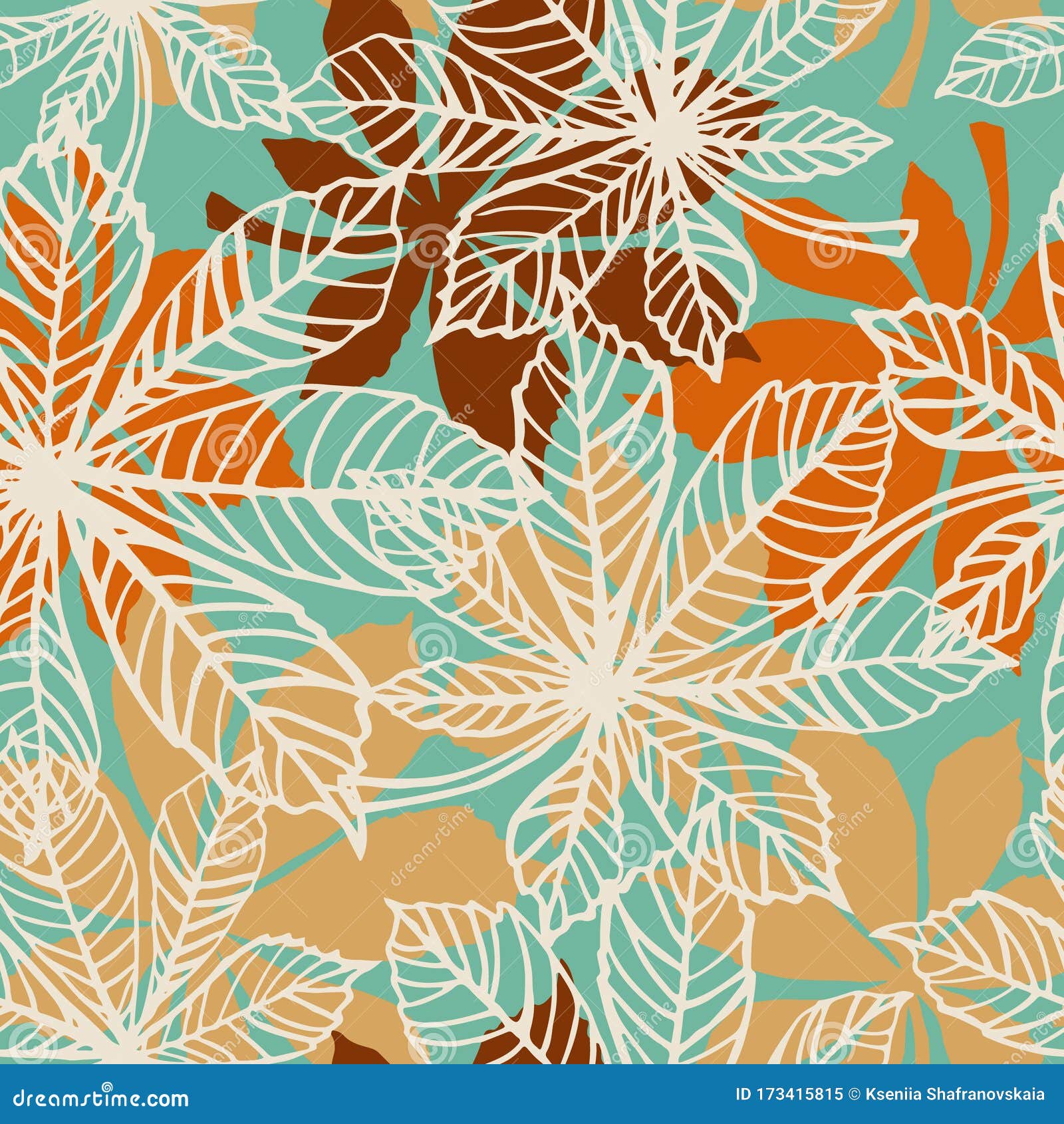Vector Pattern with Chestnut Leaves Stock Vector - Illustration of ...