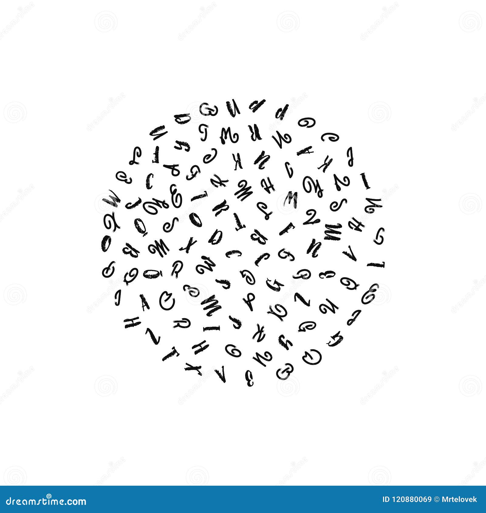 Vector Pattern Circle with Letters of the Alphabet in Random Order on a ...