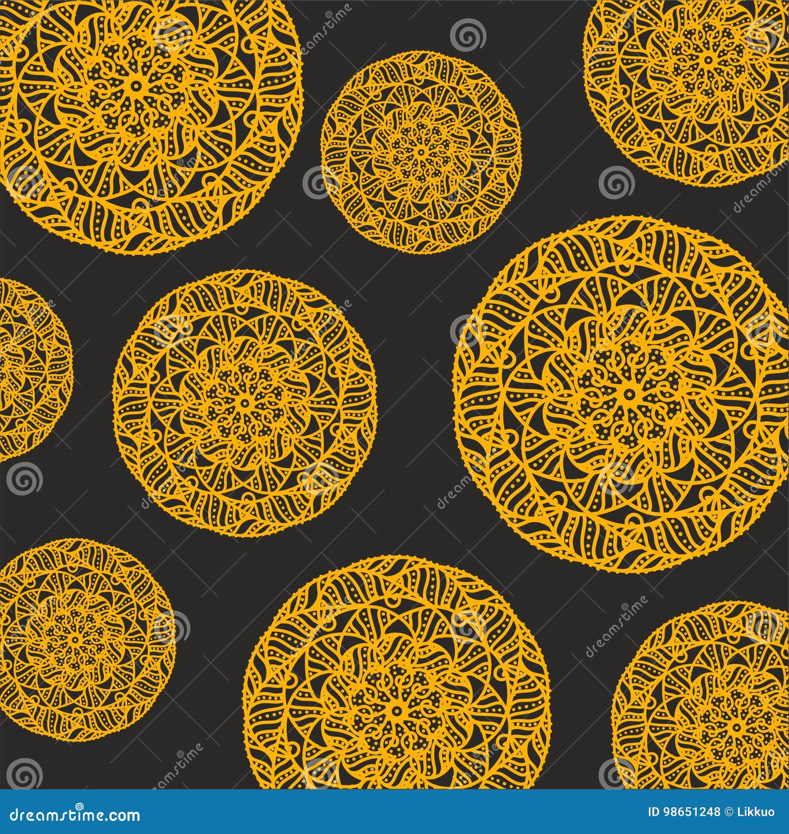 Vector Pattern of Circular on a Black Background. Stock Vector ...