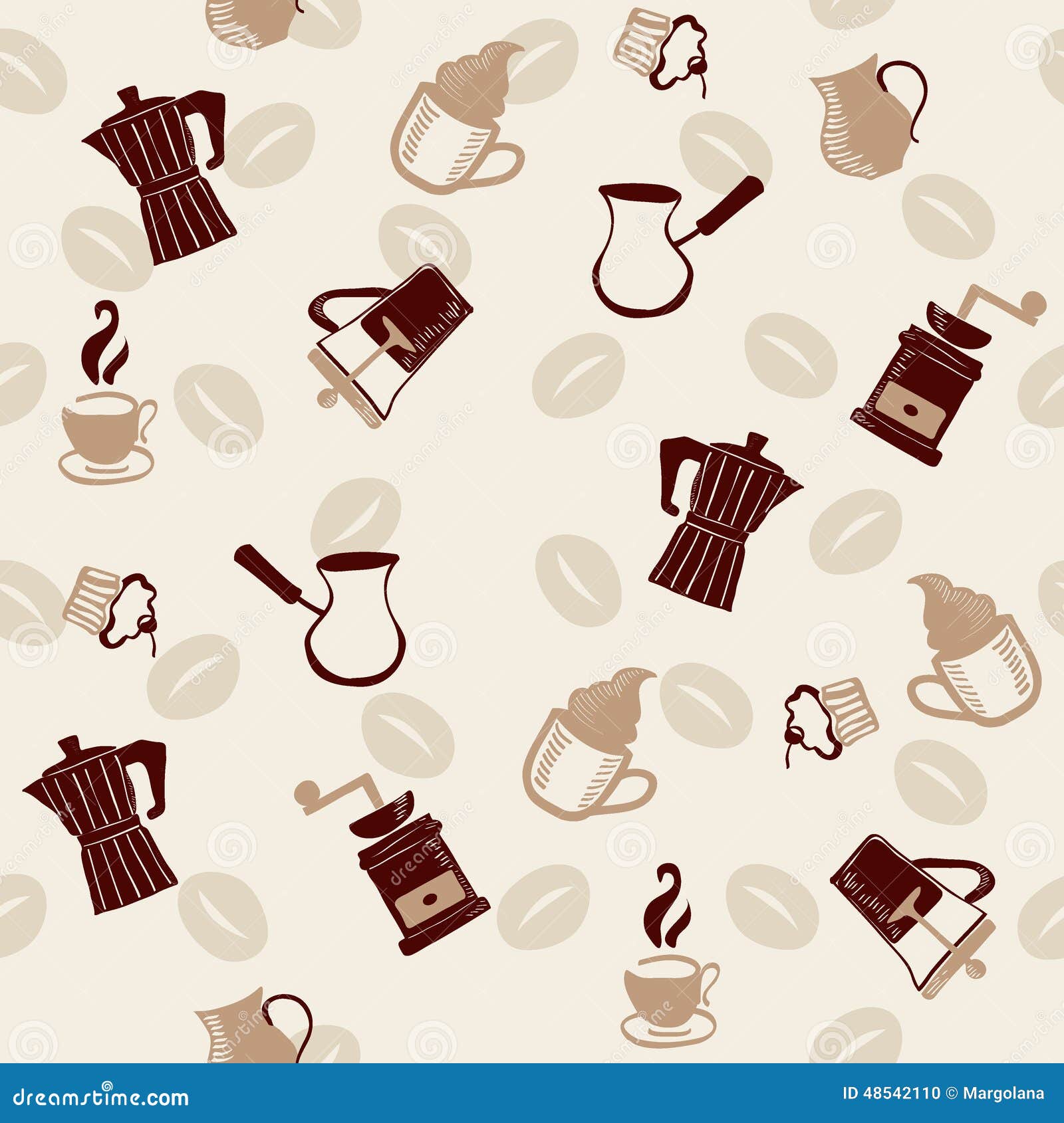 Vector Pattern Coffee Background - Illustration Stock Vector ...