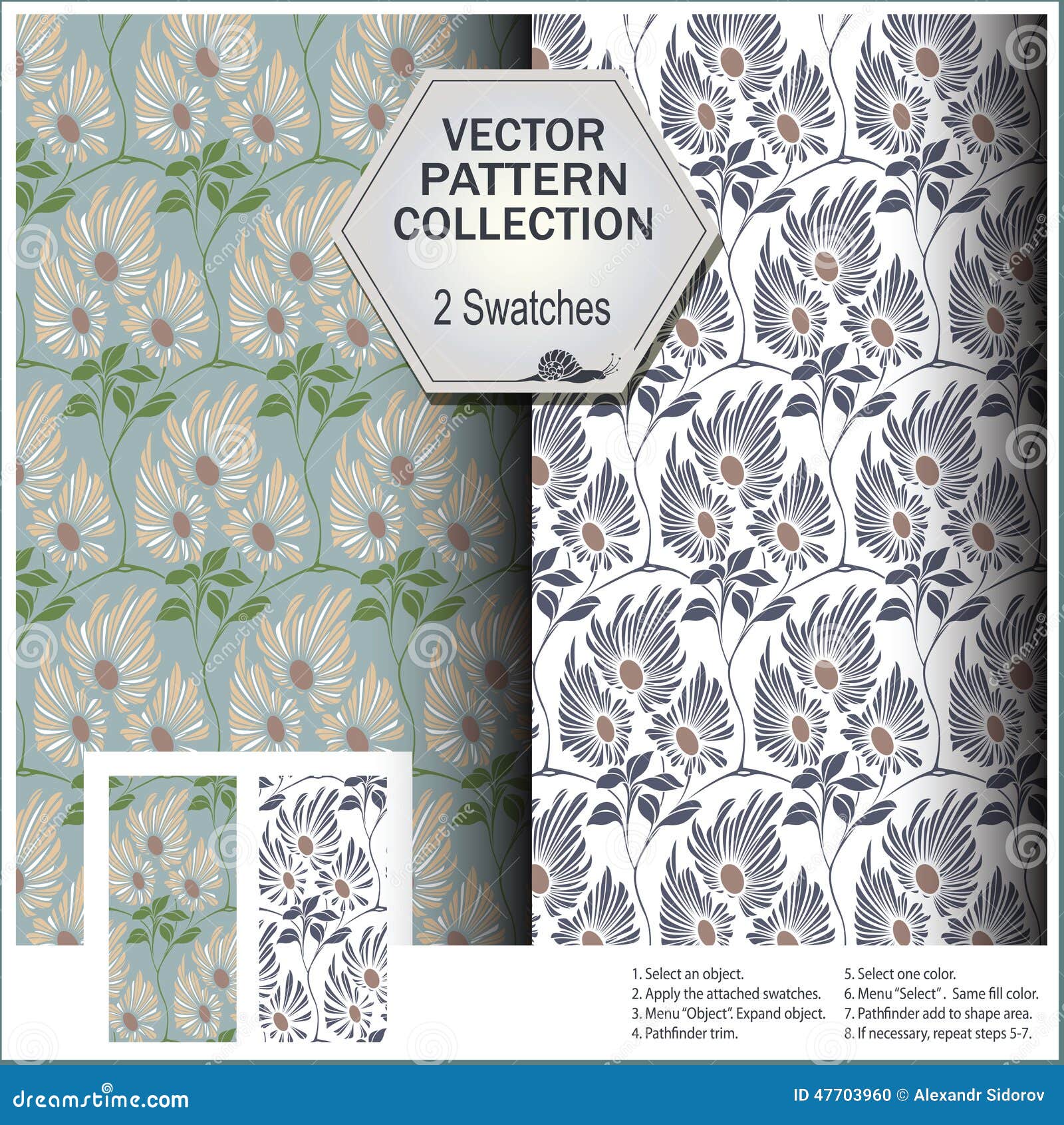 Vector Pattern Collection that Includes 2 Swatches Stock Vector ...