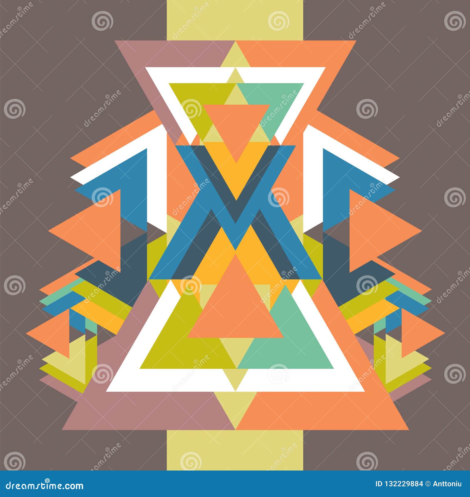 Vector Pattern with Colorful Geometric Shapes, Triangles Stock ...