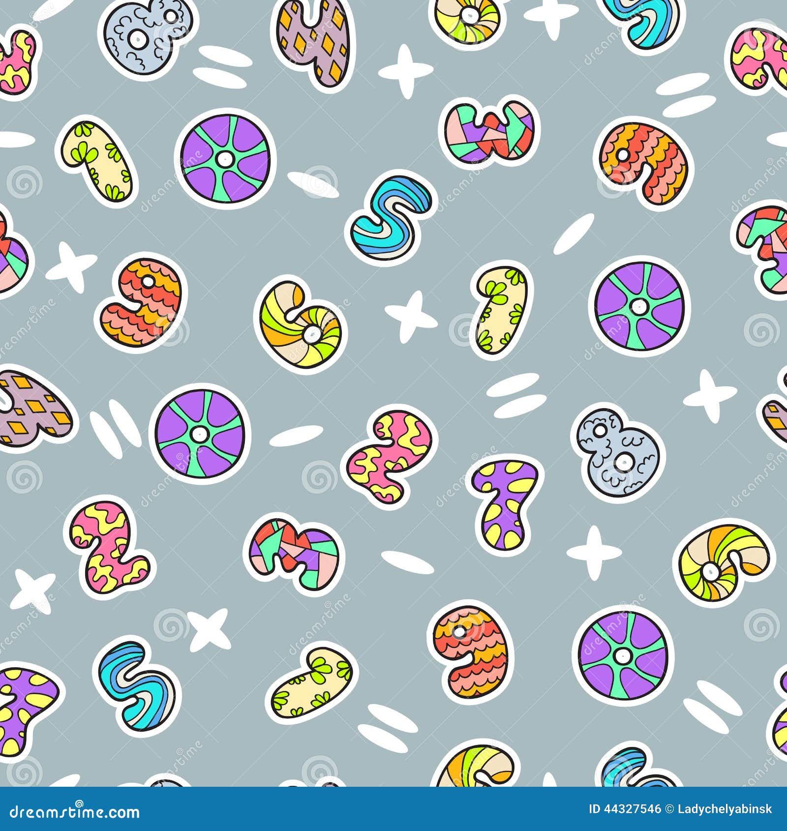 Vector Pattern with Colorful Numbers and Signs Stock Vector ...