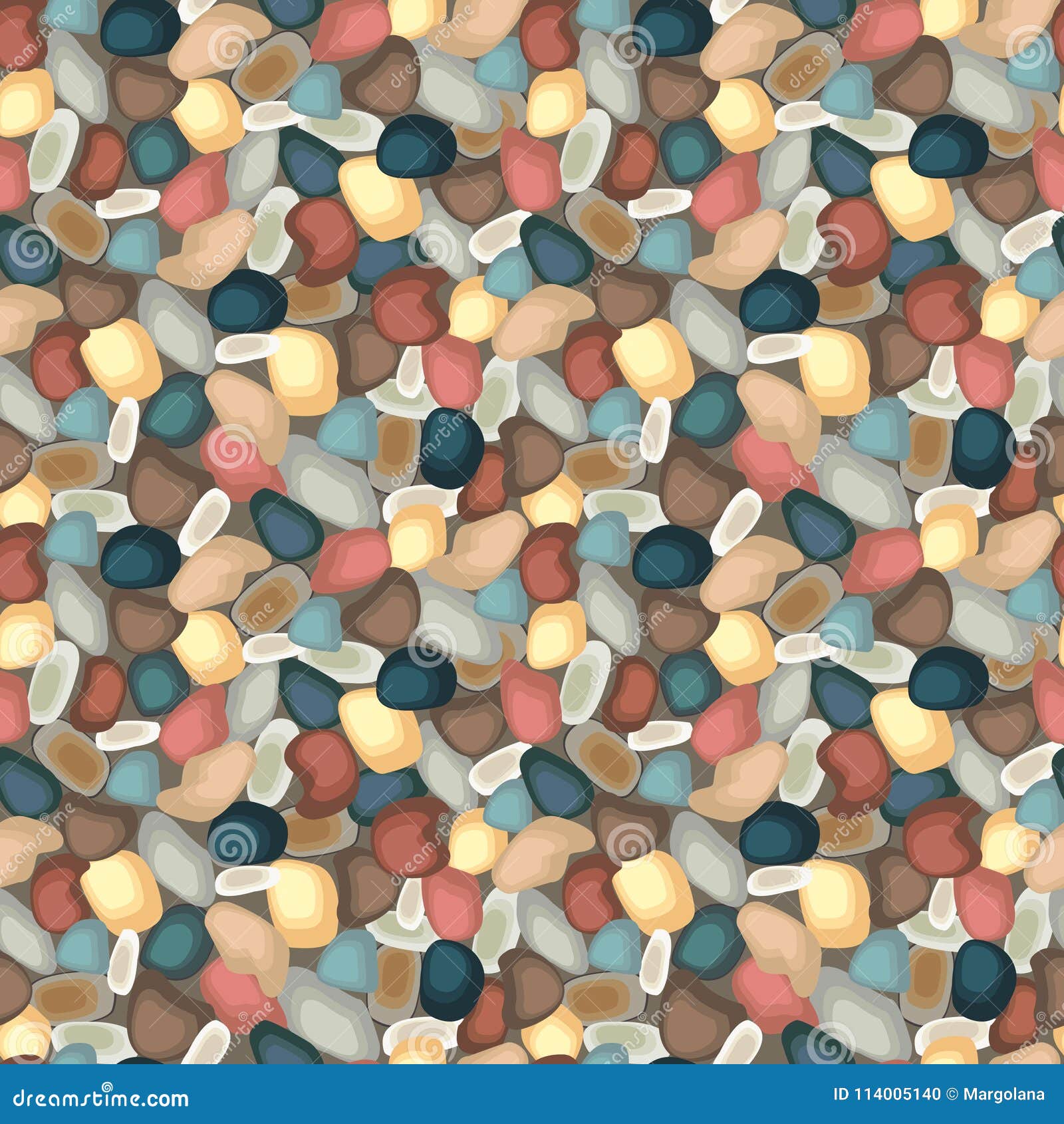 Vector Pattern of Colorful Pebbles Stock Vector - Illustration of ...