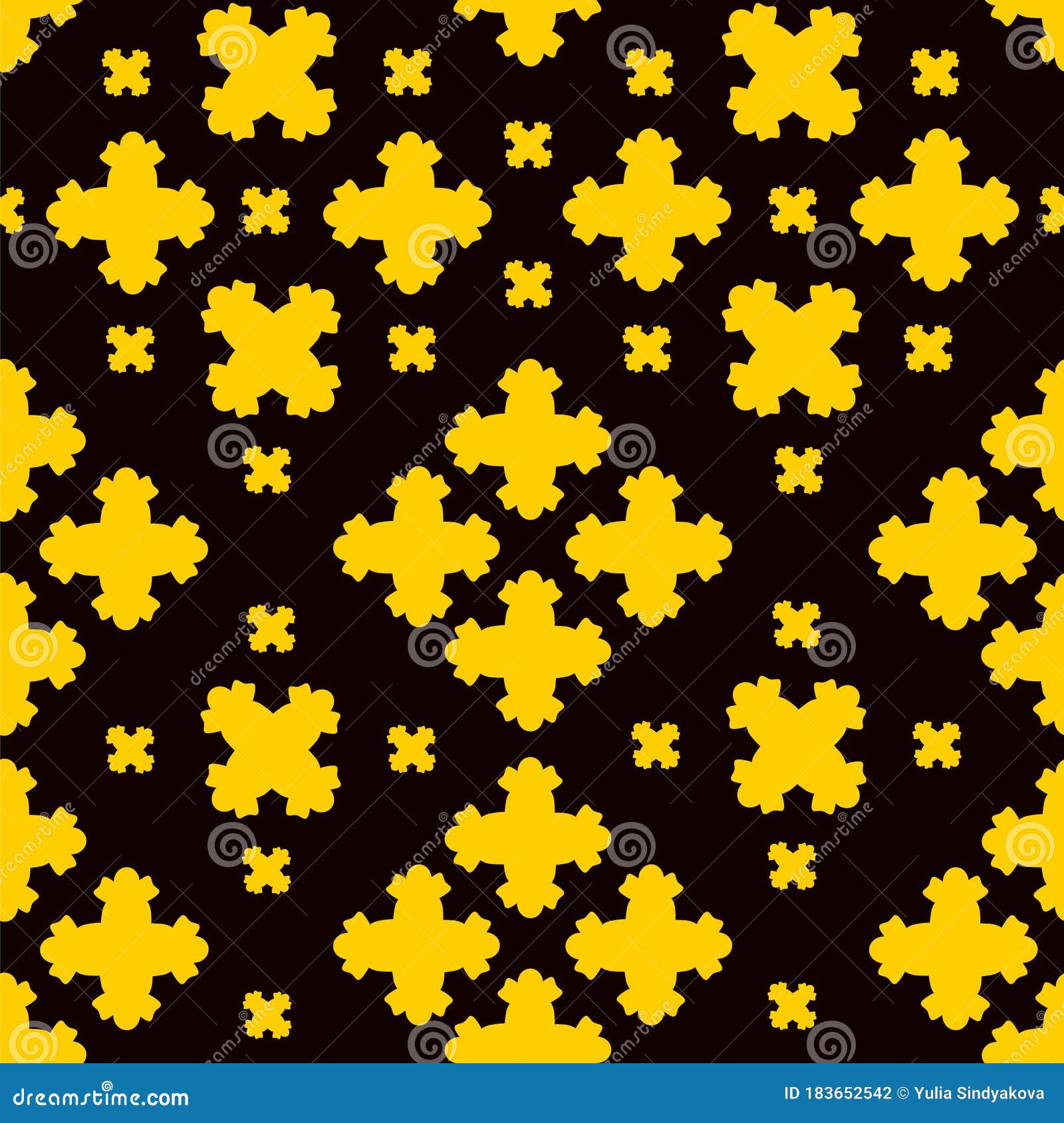 Vector Pattern Yellow Crosse on Black Background. Stock Vector ...