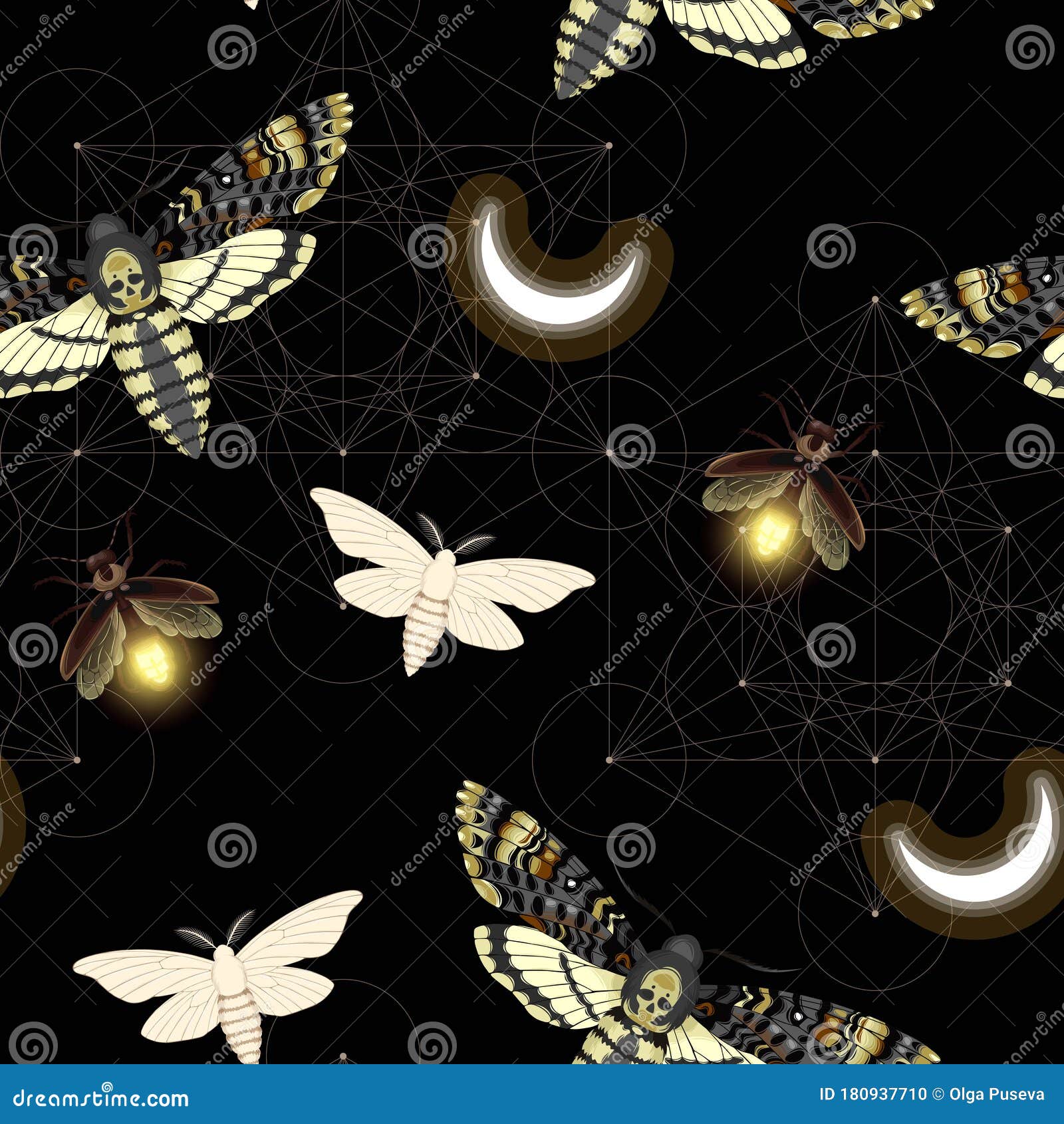 Hawk Moth Pattern Stock Illustrations – 119 Hawk Moth Pattern Stock ...