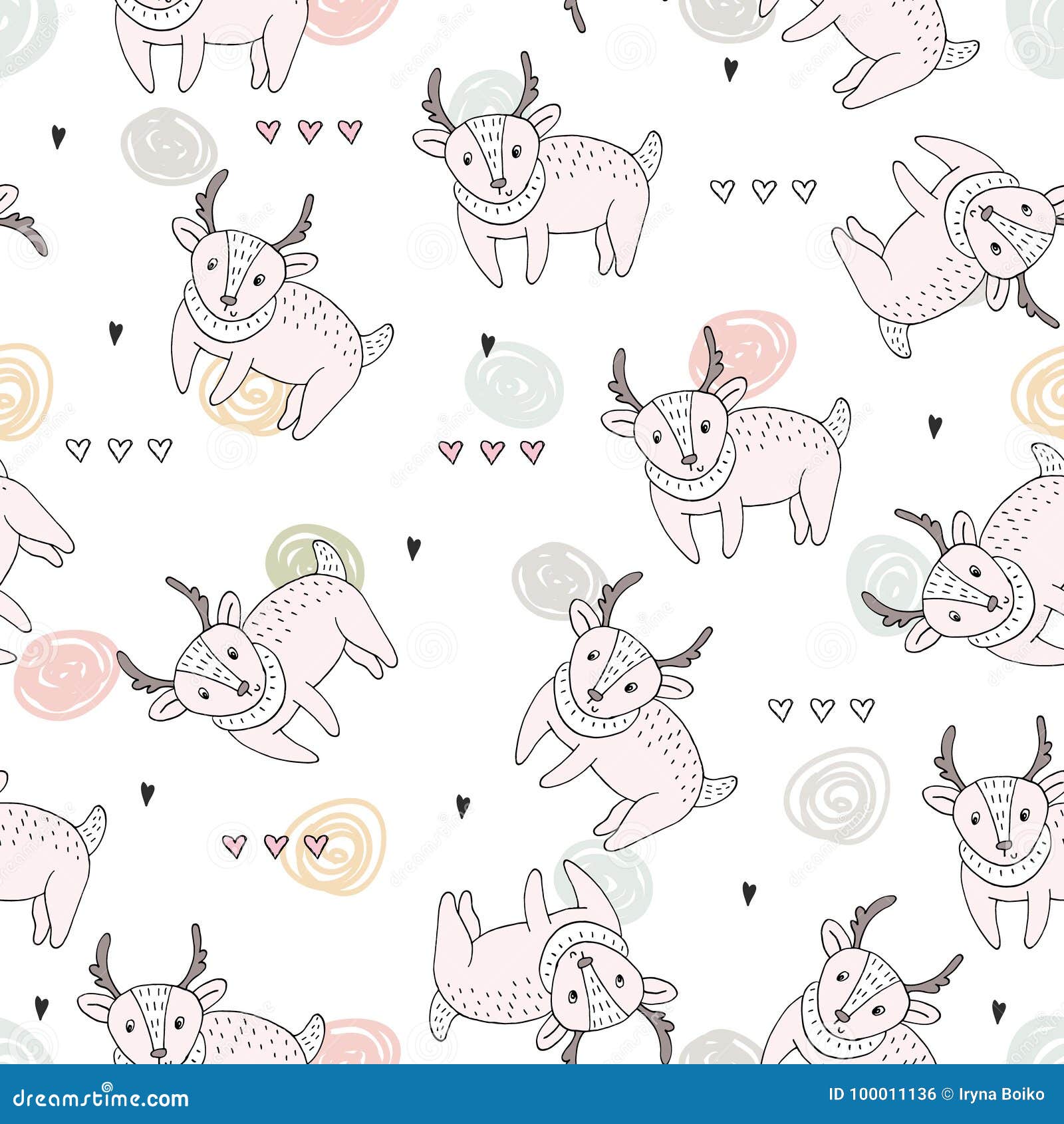 Vector Pattern with Deer. Printable Templates. Stock Vector ...