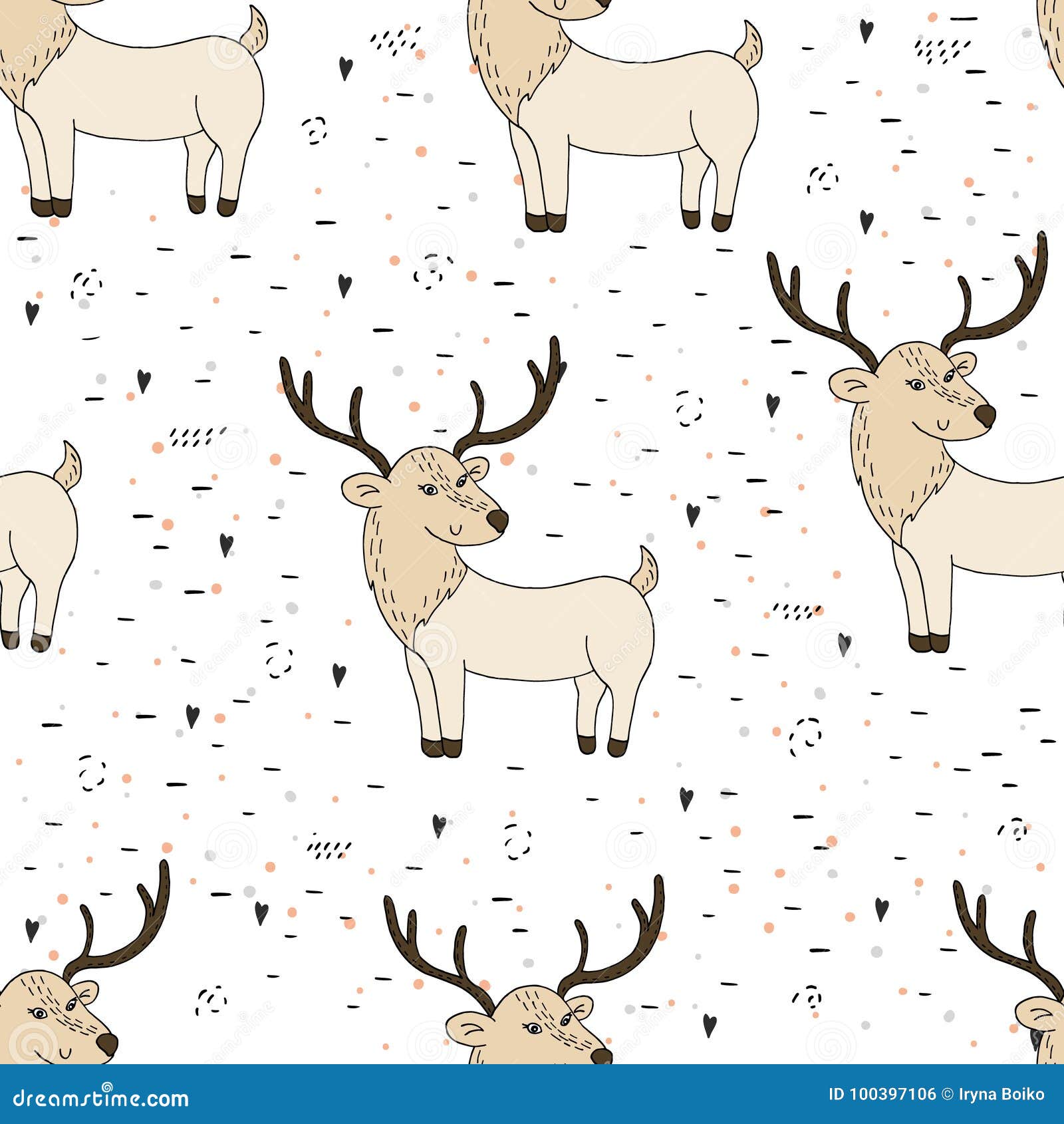 Vector Pattern with Deer. Printable Templates. Stock Vector ...