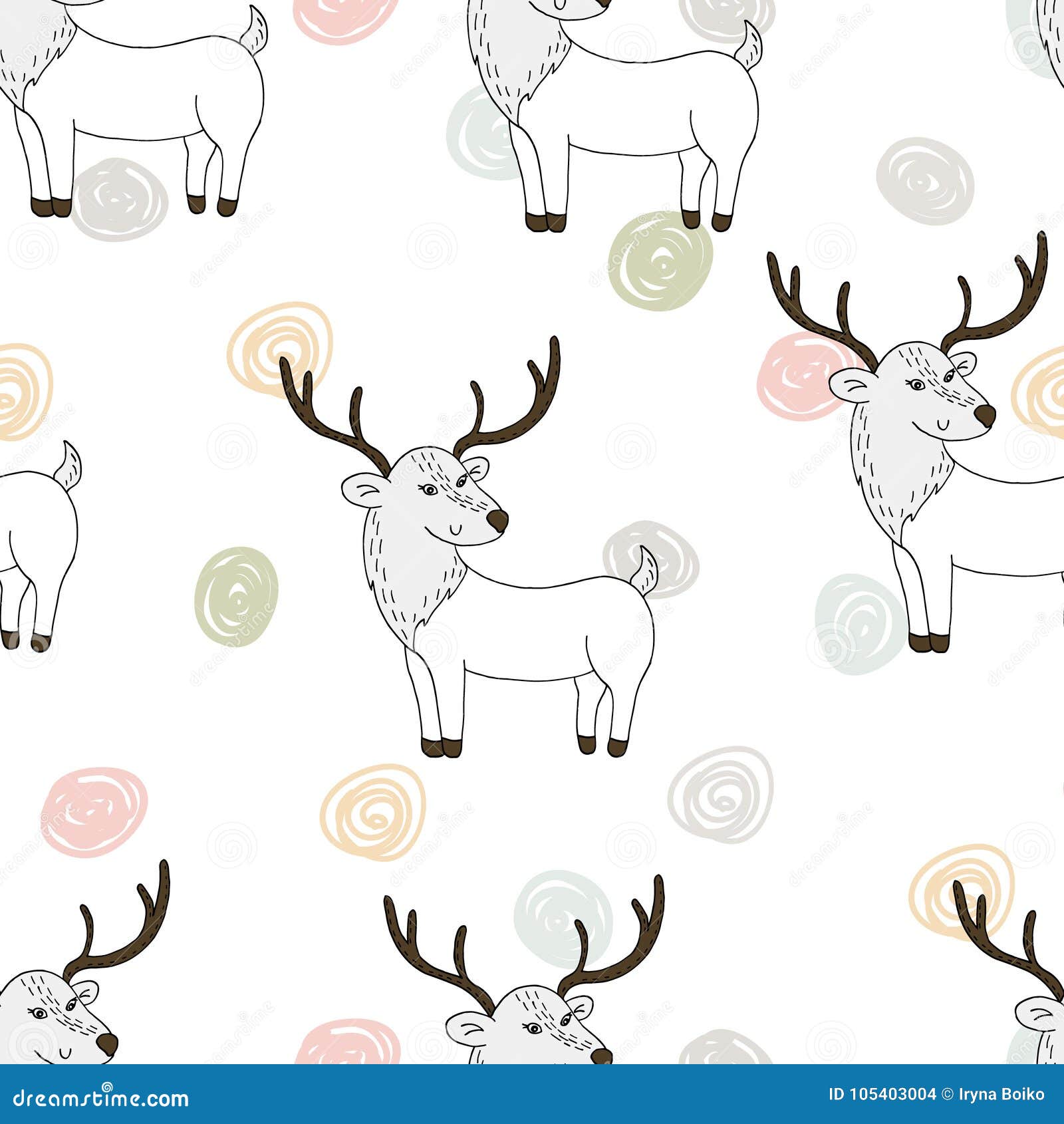 Vector Pattern with Deer. Printable Templates. Stock Vector ...