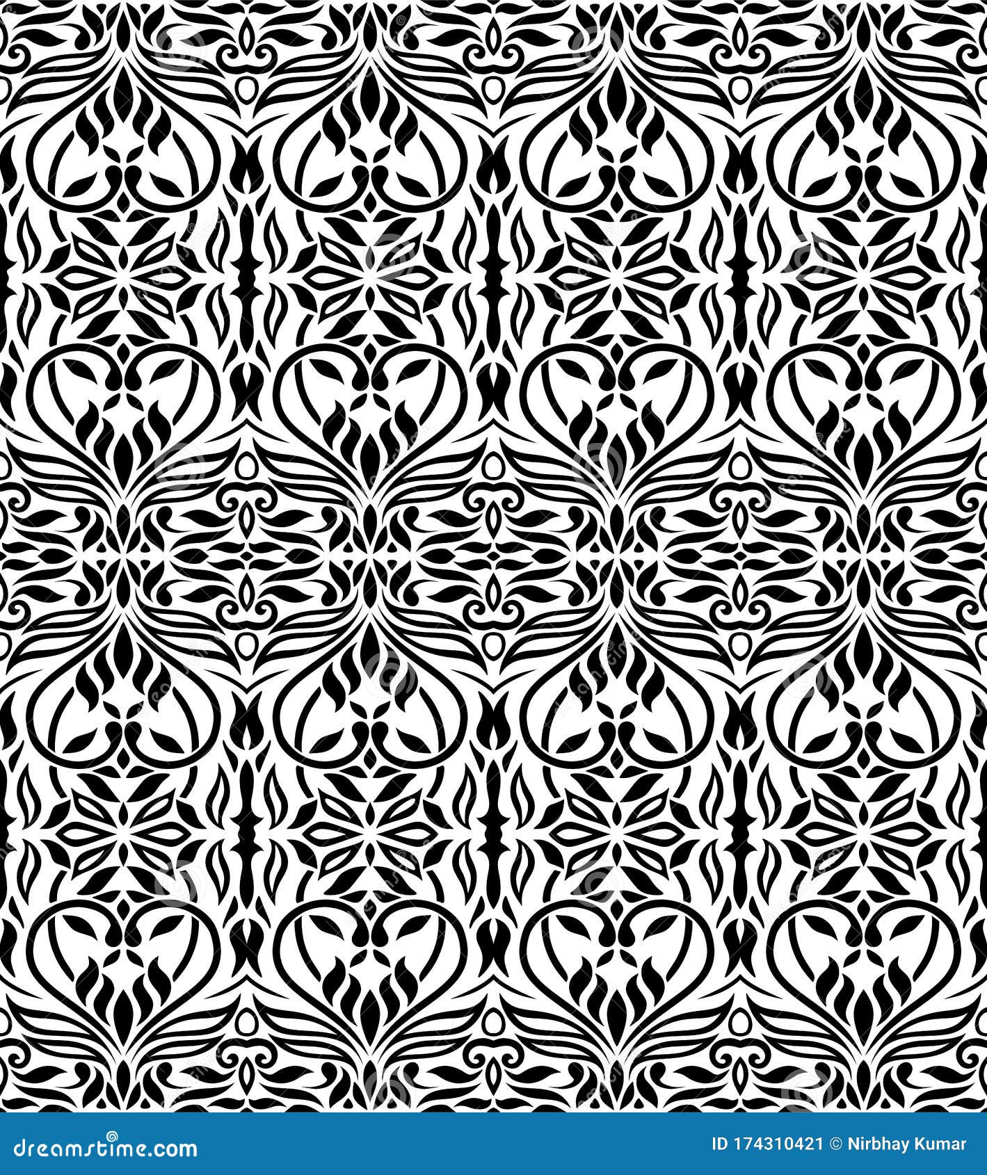 Vector FLOWER Repeated Pattern Design Stock Vector - Illustration of ...