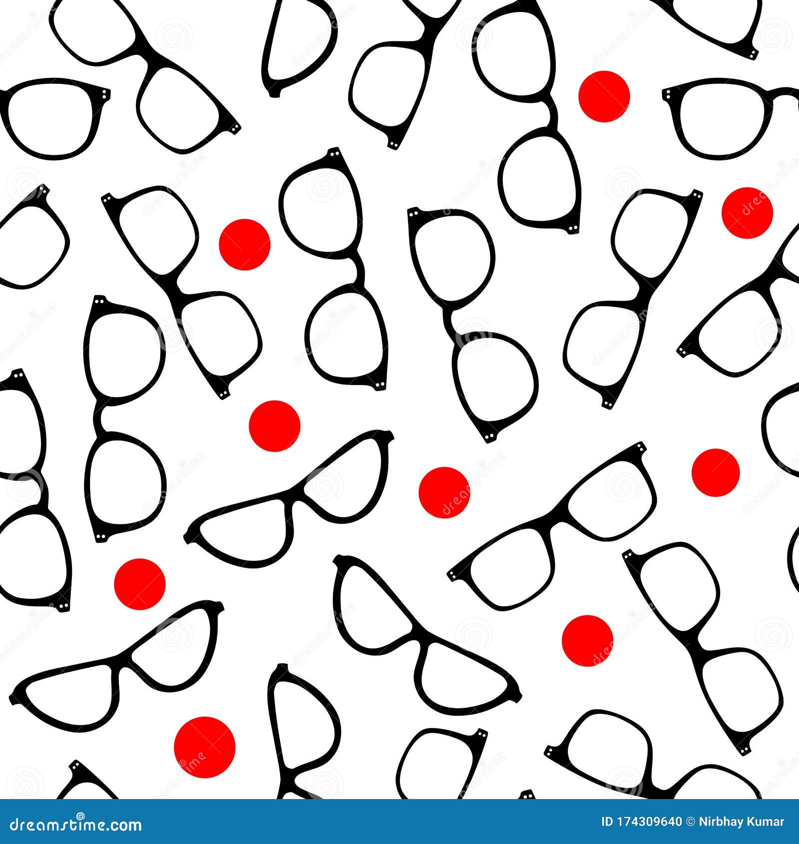 Vector Eyeglasses Repeated Pattern Design Stock Vector - Illustration ...