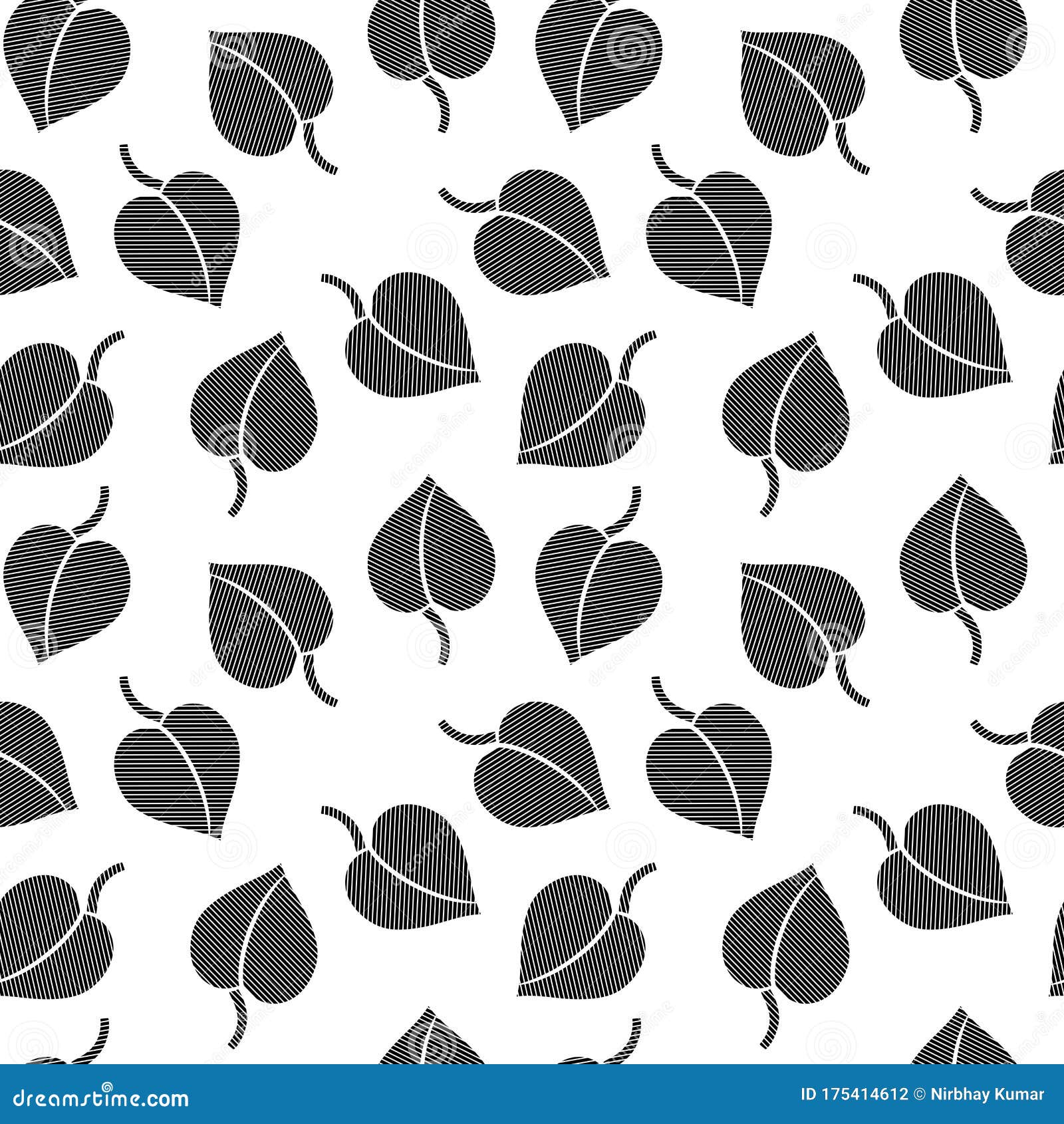 Vector Leafs Repeated Pattern Design Stock Vector - Illustration of ...