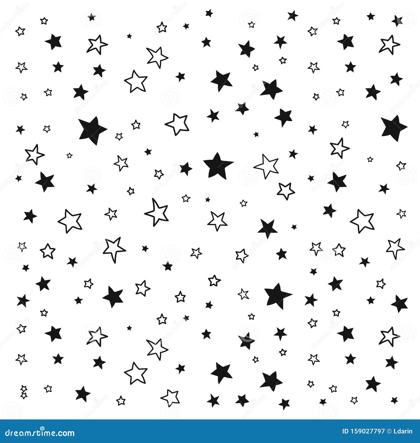 Vector Pattern with Doodle Stars. Cute Geometric Background for ...