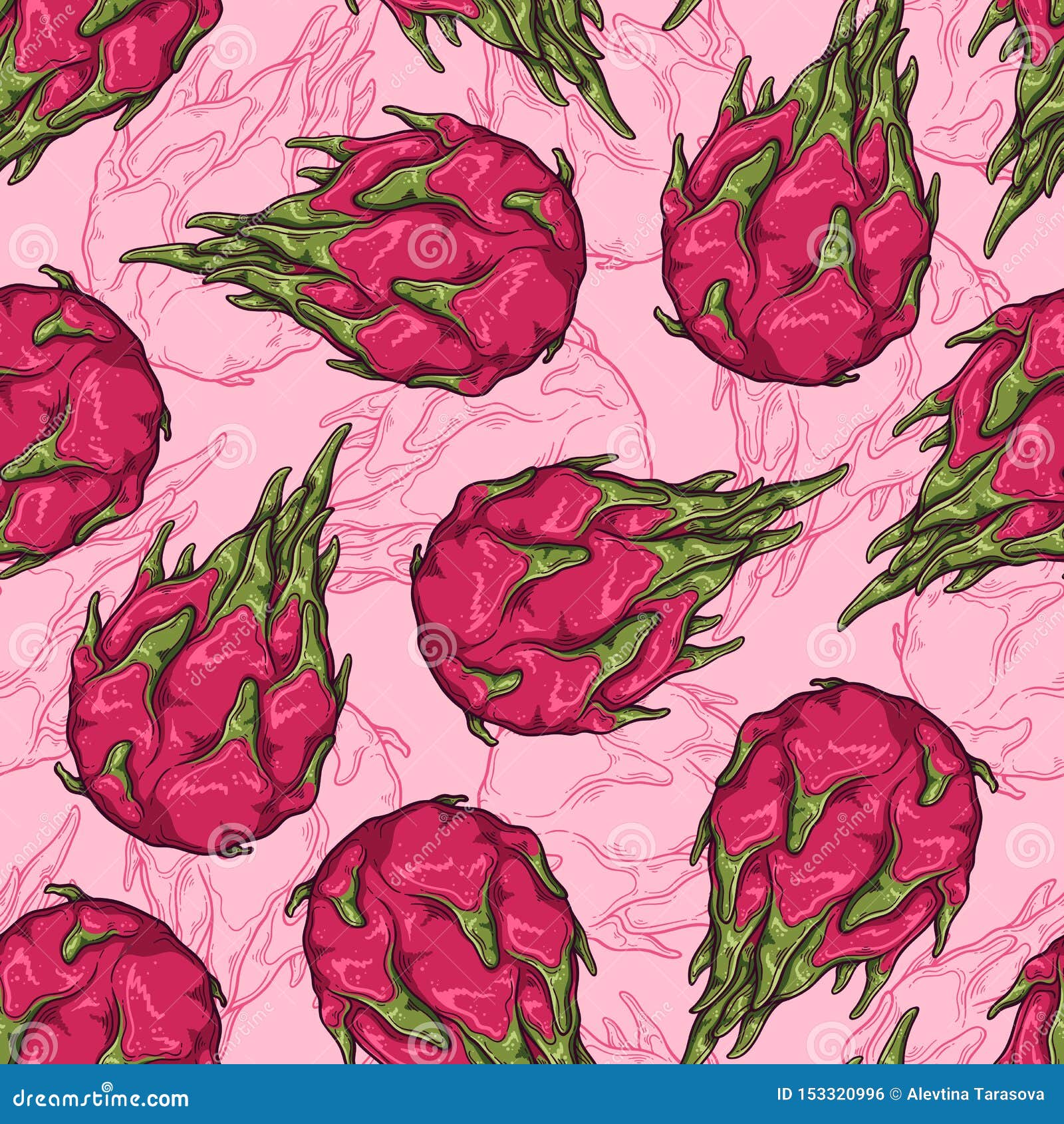 Vector Pattern of Dragon Fruit. Isolated Objects for Your Design Stock ...