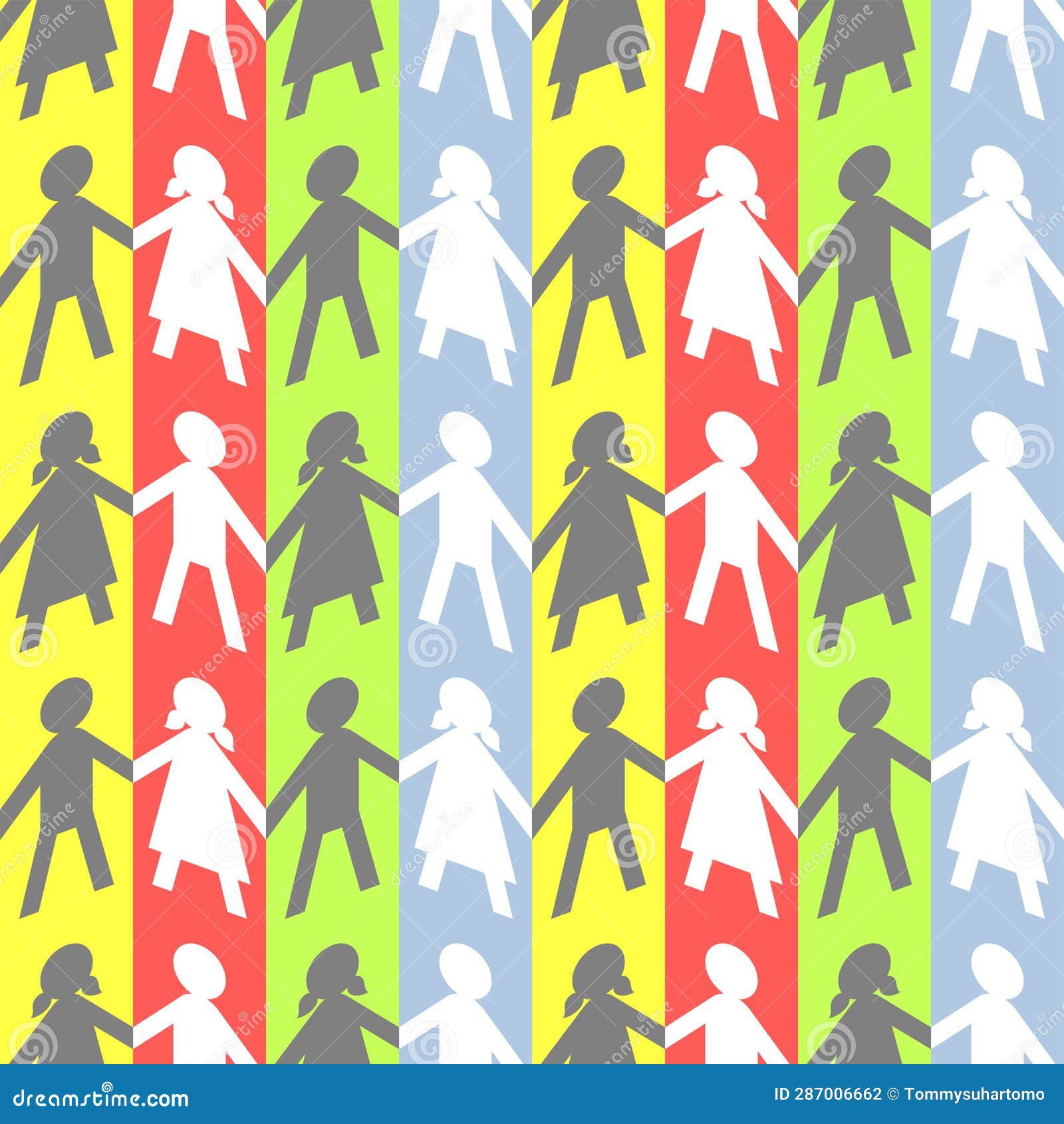 Human Chain Seamless Pattern Stock Vector - Illustration of colors ...