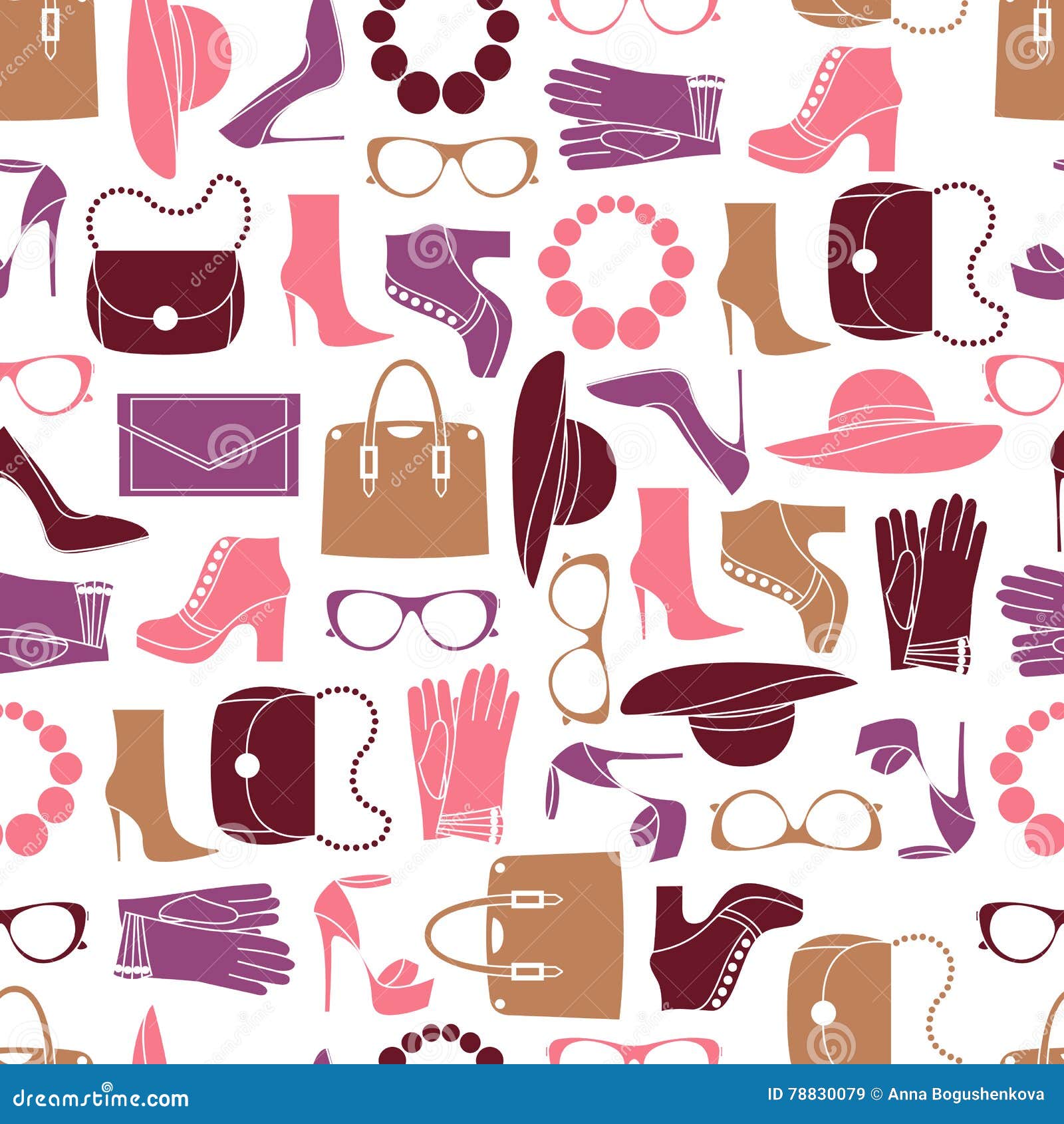 Vector Pattern of Fashion Objects and Trendy Accessories Stock Vector ...