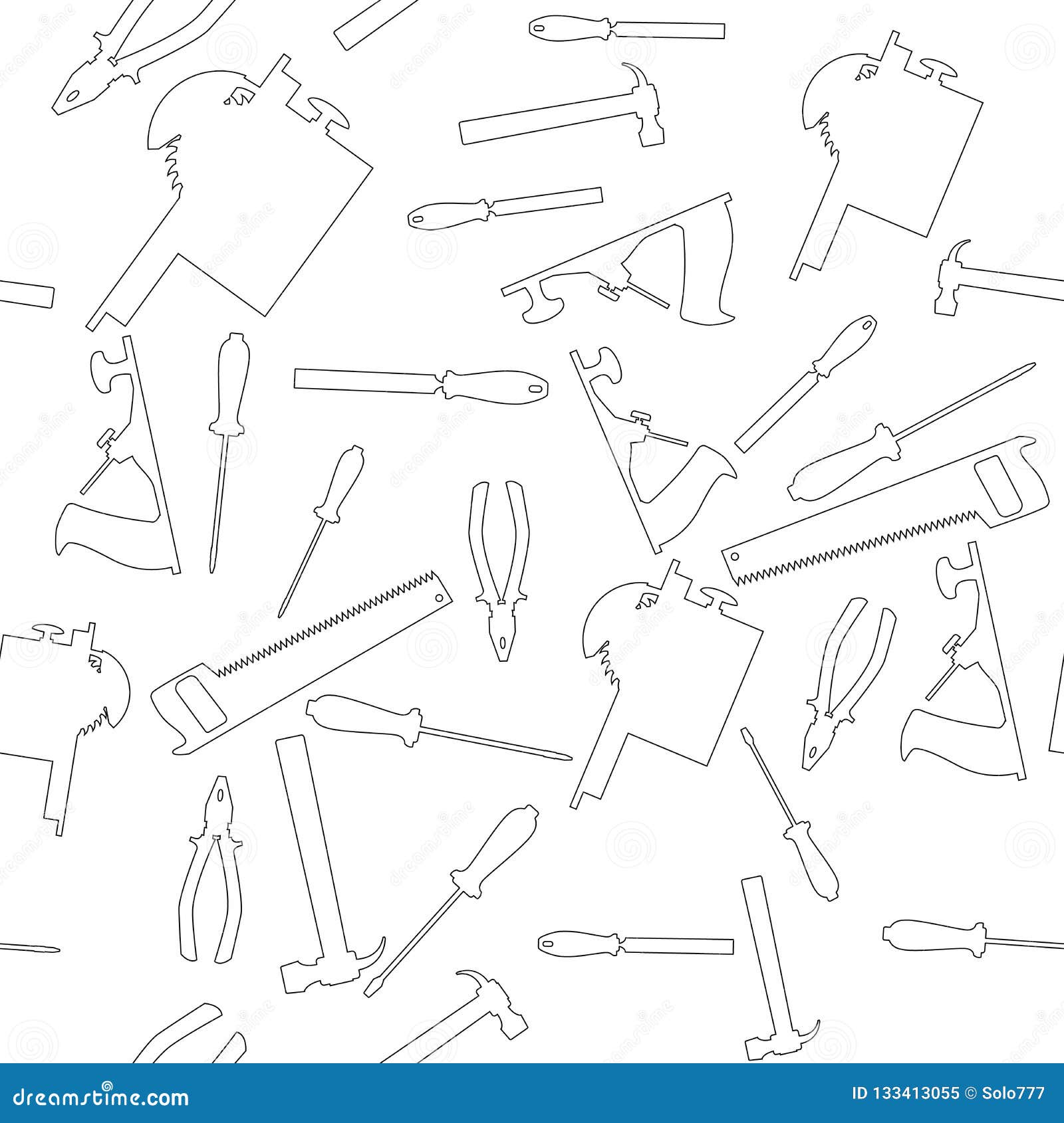 Vector Pattern in Flat Style - Hand Tools for Repair and Woodwork Stock ...