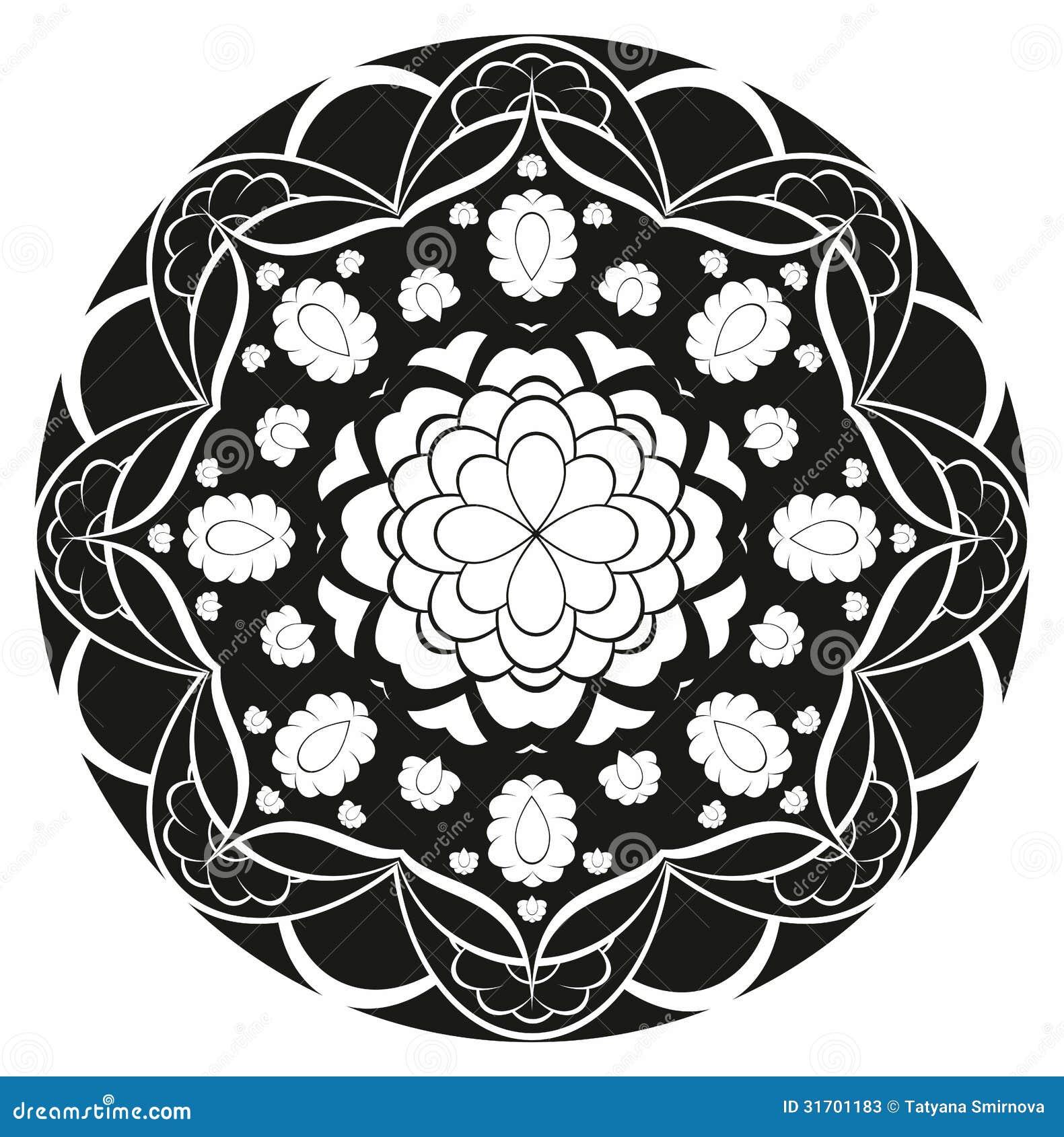 Vector Pattern - Flower Rosette Stock Vector - Illustration of mosaic ...