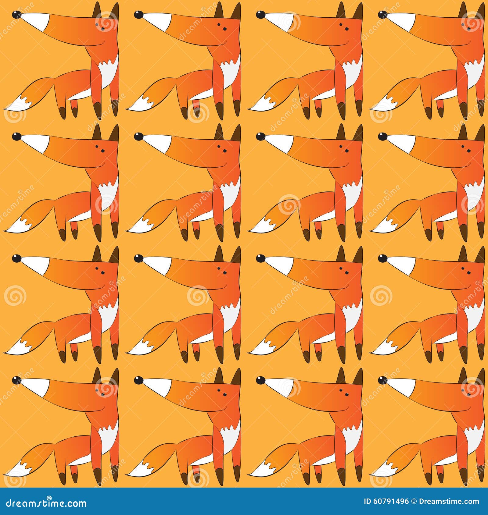 Vector Pattern of Fox stock vector. Illustration of baby - 60791496