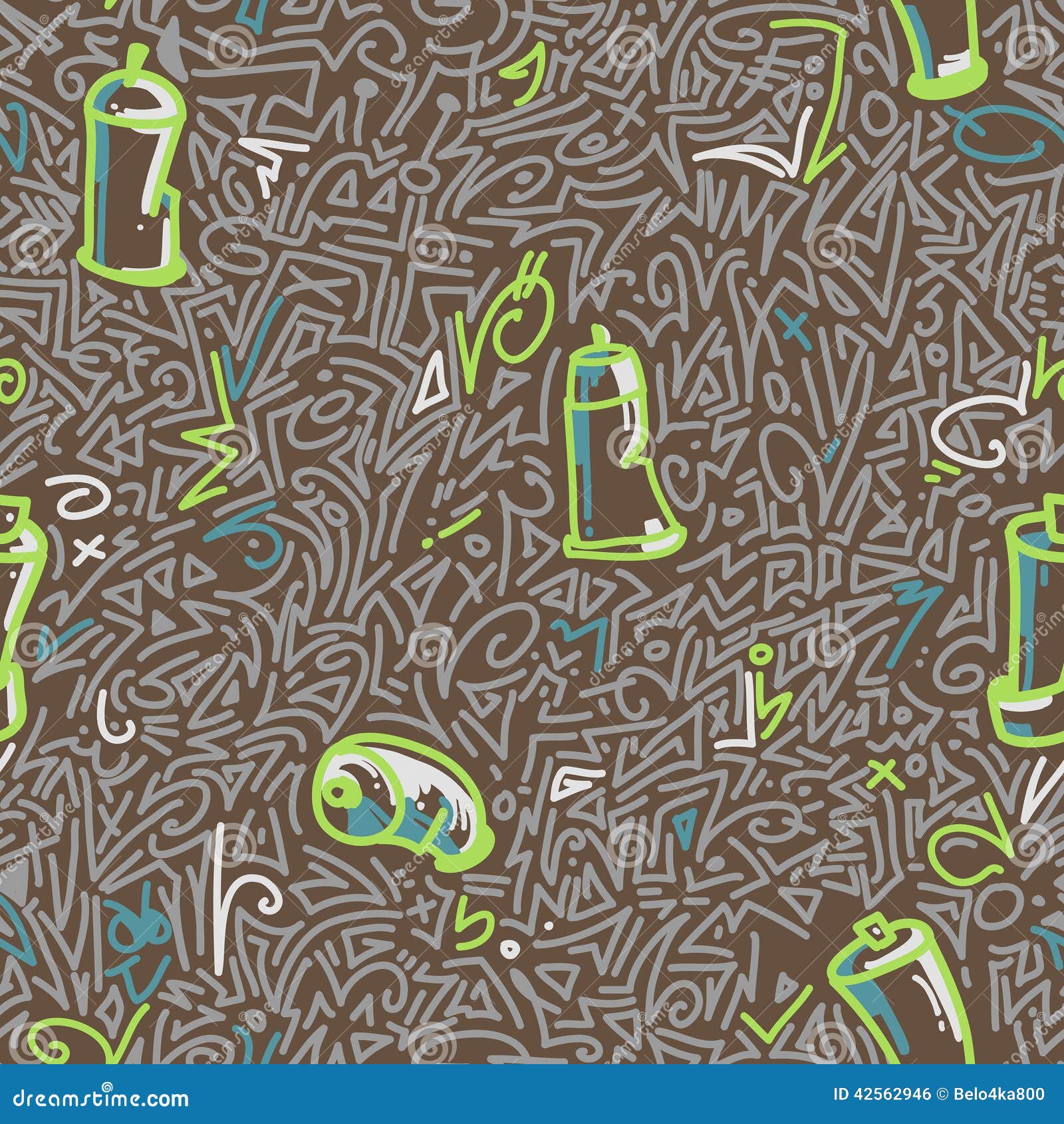 Vector Pattern in Graffiti Style Stock Vector - Illustration of bizarre ...