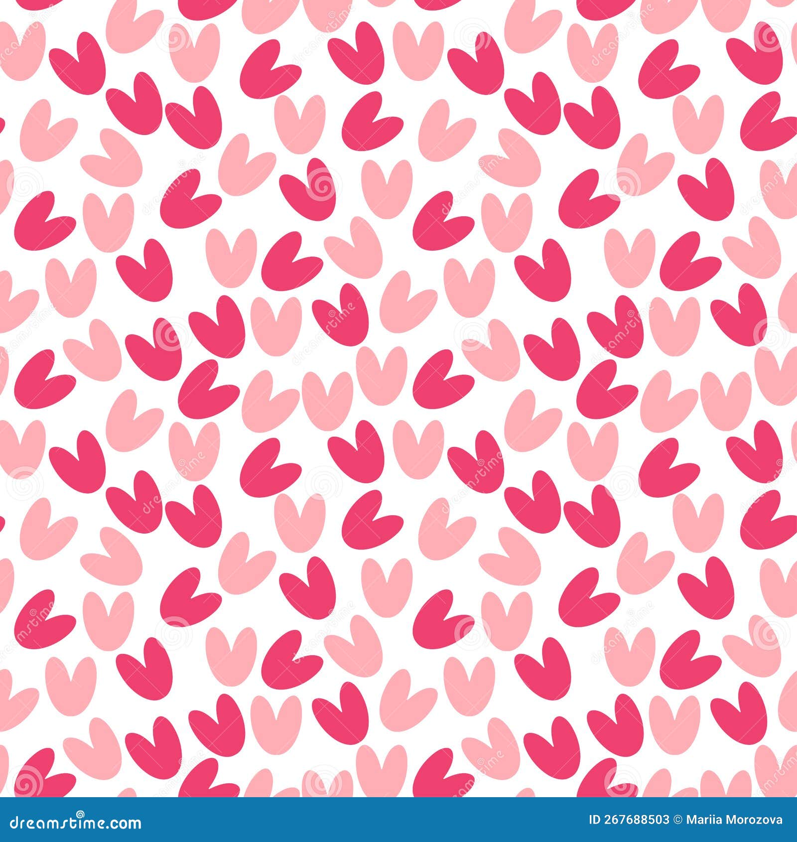 Vector Pattern of Hand-drawn Little Pink Hearts in Random Style on a ...