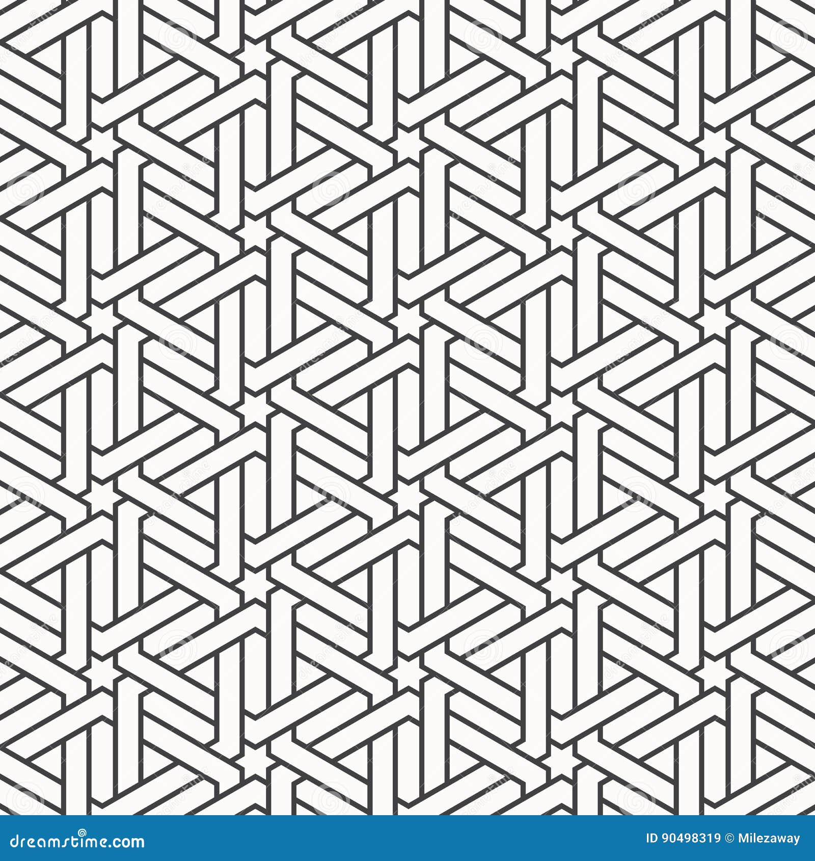 Vector Pattern with Interweaving of Thin Lines on Hexagon Shape. Stock ...