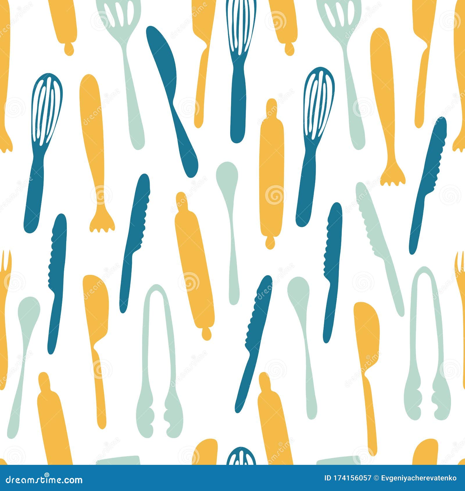 Vector Pattern of Kitchen Utensils. Seamless Kitchen Tools Stock ...