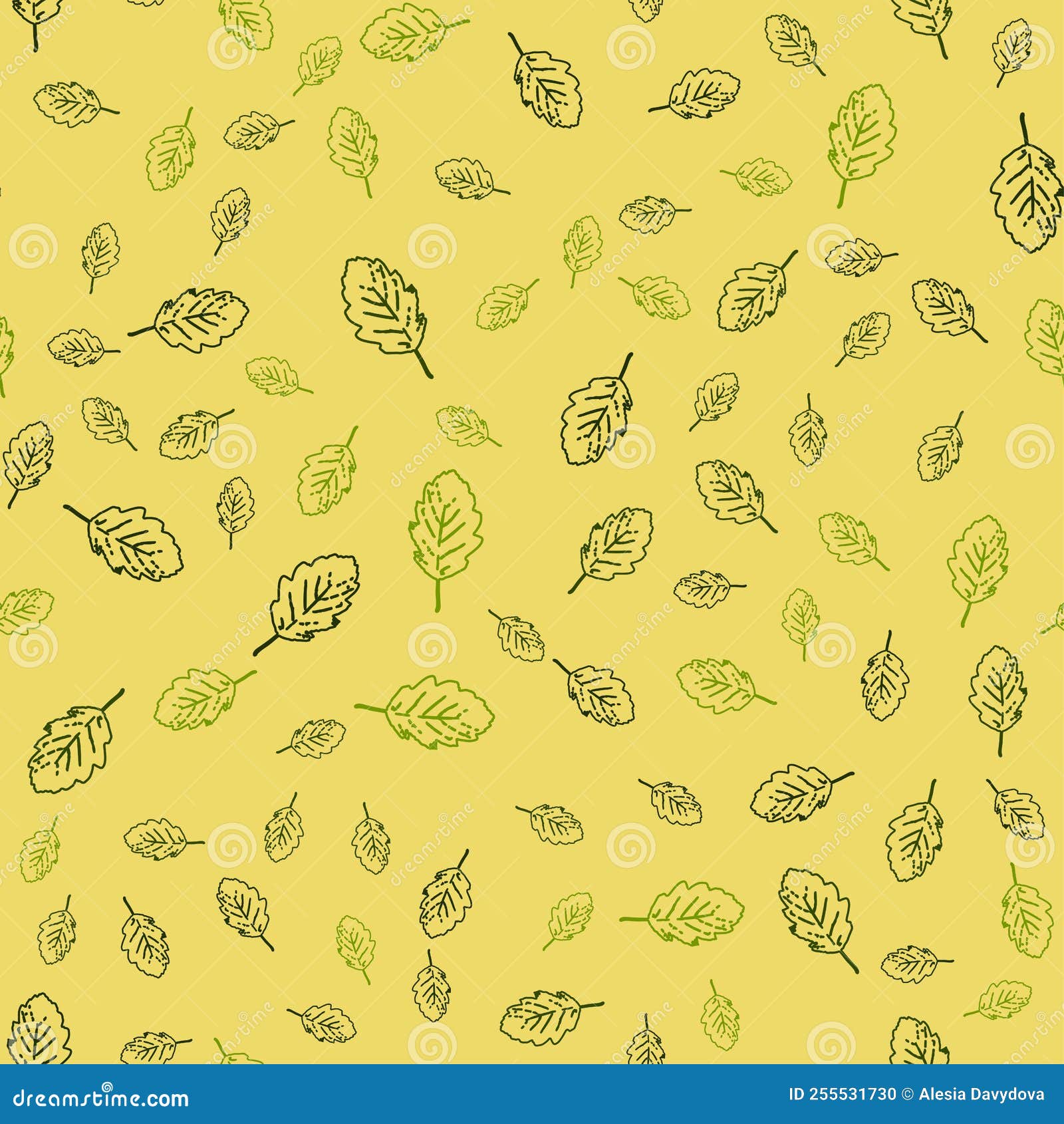 Vector Pattern with Leaves. Autumn Seamless Texture for Fabric, Wallpaper, Wrapping Paper Stock ...