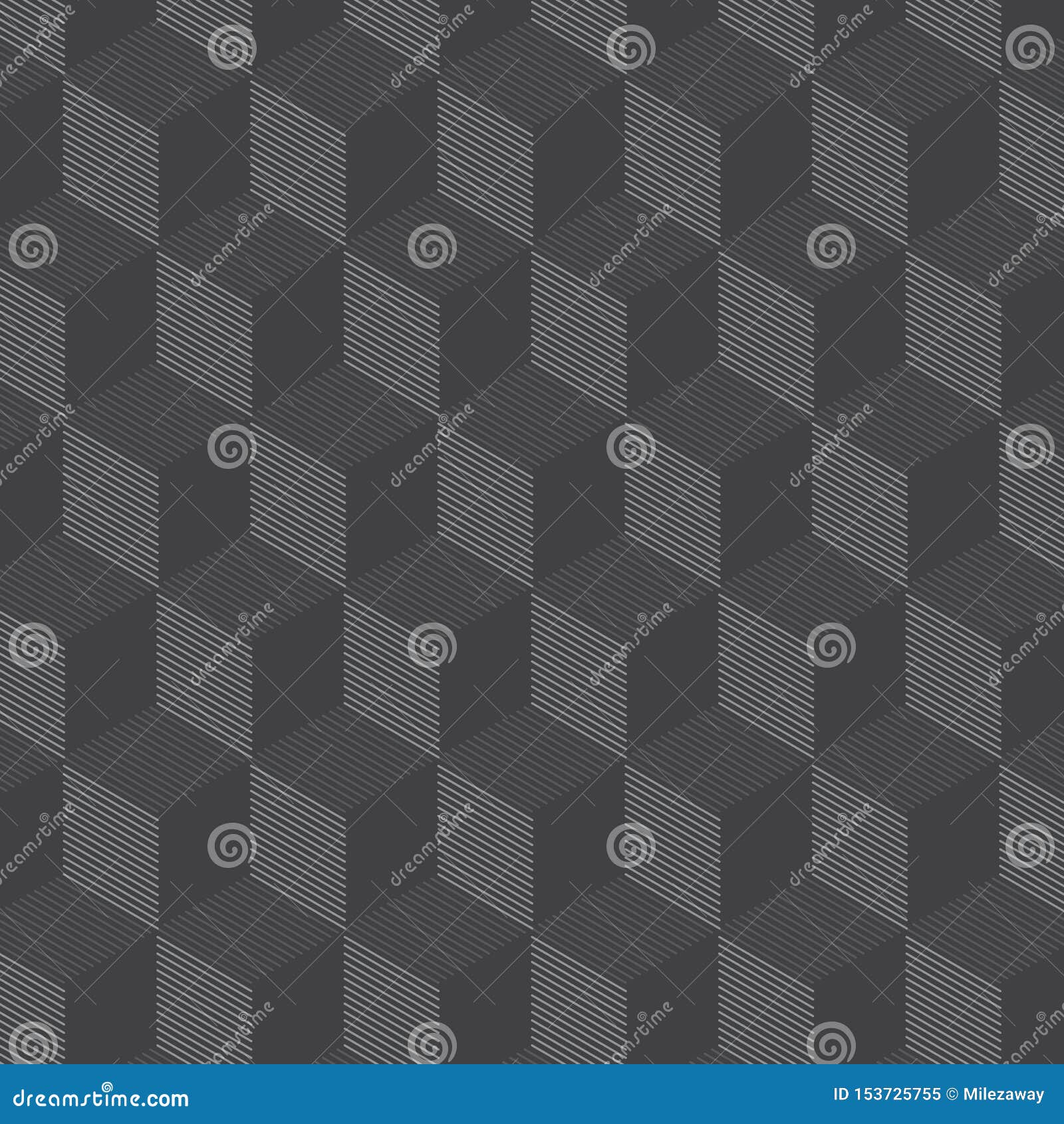Vector Pattern, Linear Geometric Tiles with Hexagonal Cube Elements ...