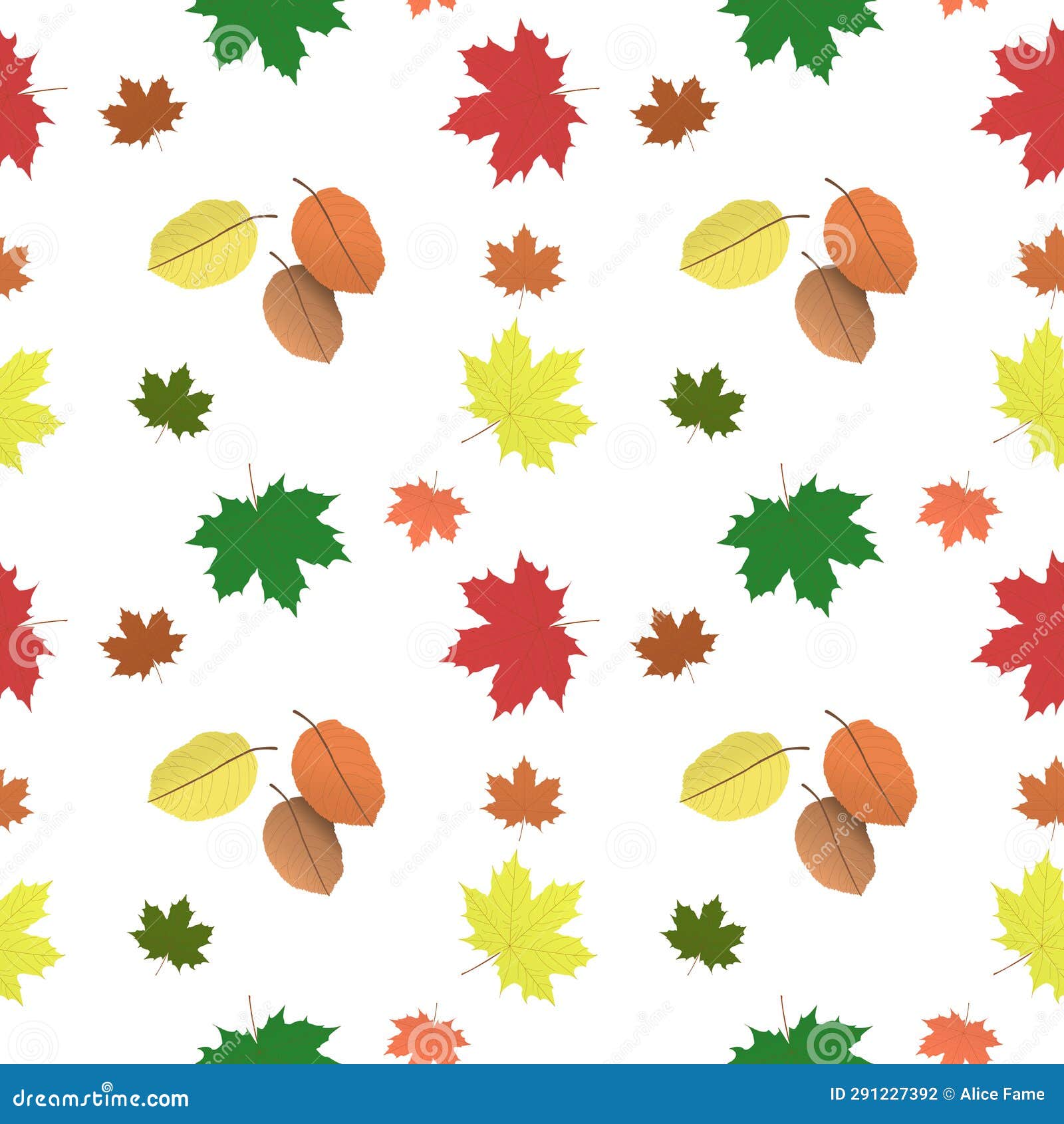 Lots of Maple and Other Fall Leaves, Fall. Vector Pattern Stock Vector ...