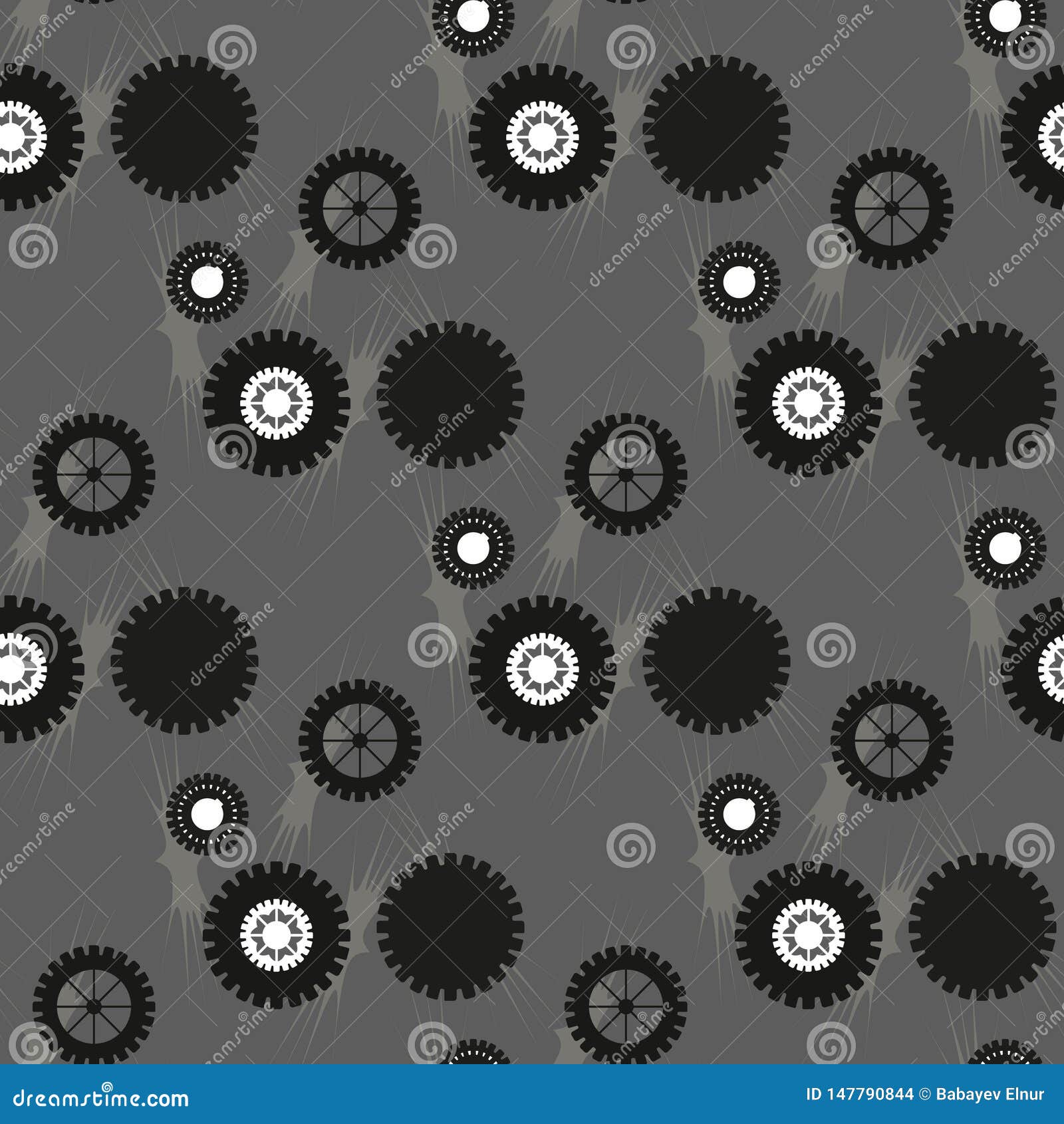 Vector Pattern Made of Cogs. Seamless Tiling Background. Abstract ...