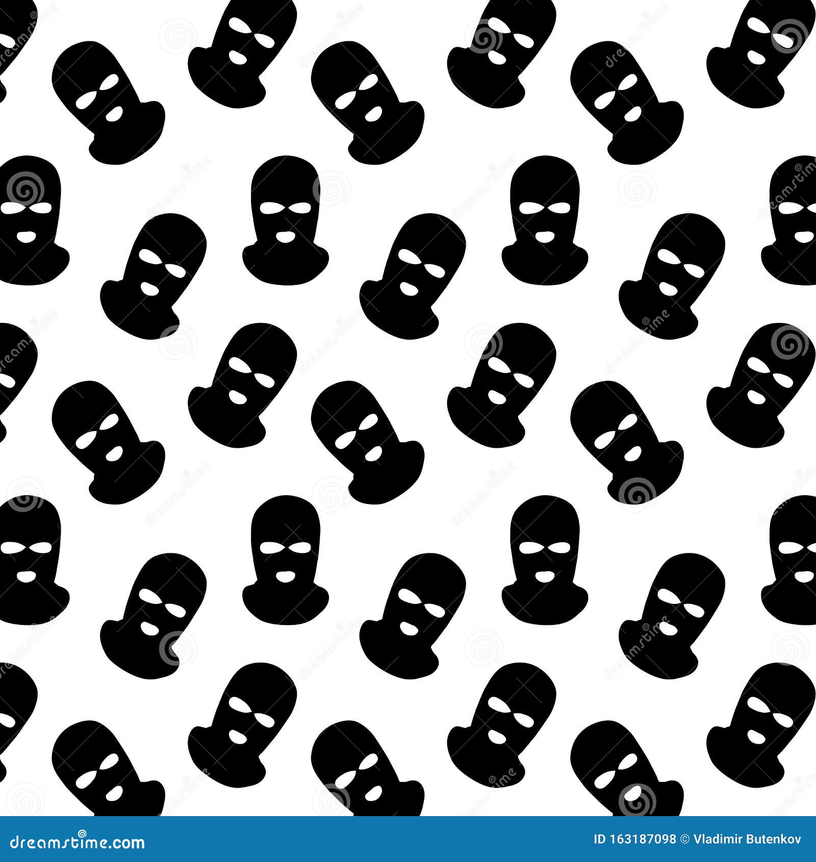 Vector Pattern of Mask a Bandit, a Criminal Stock Illustration ...
