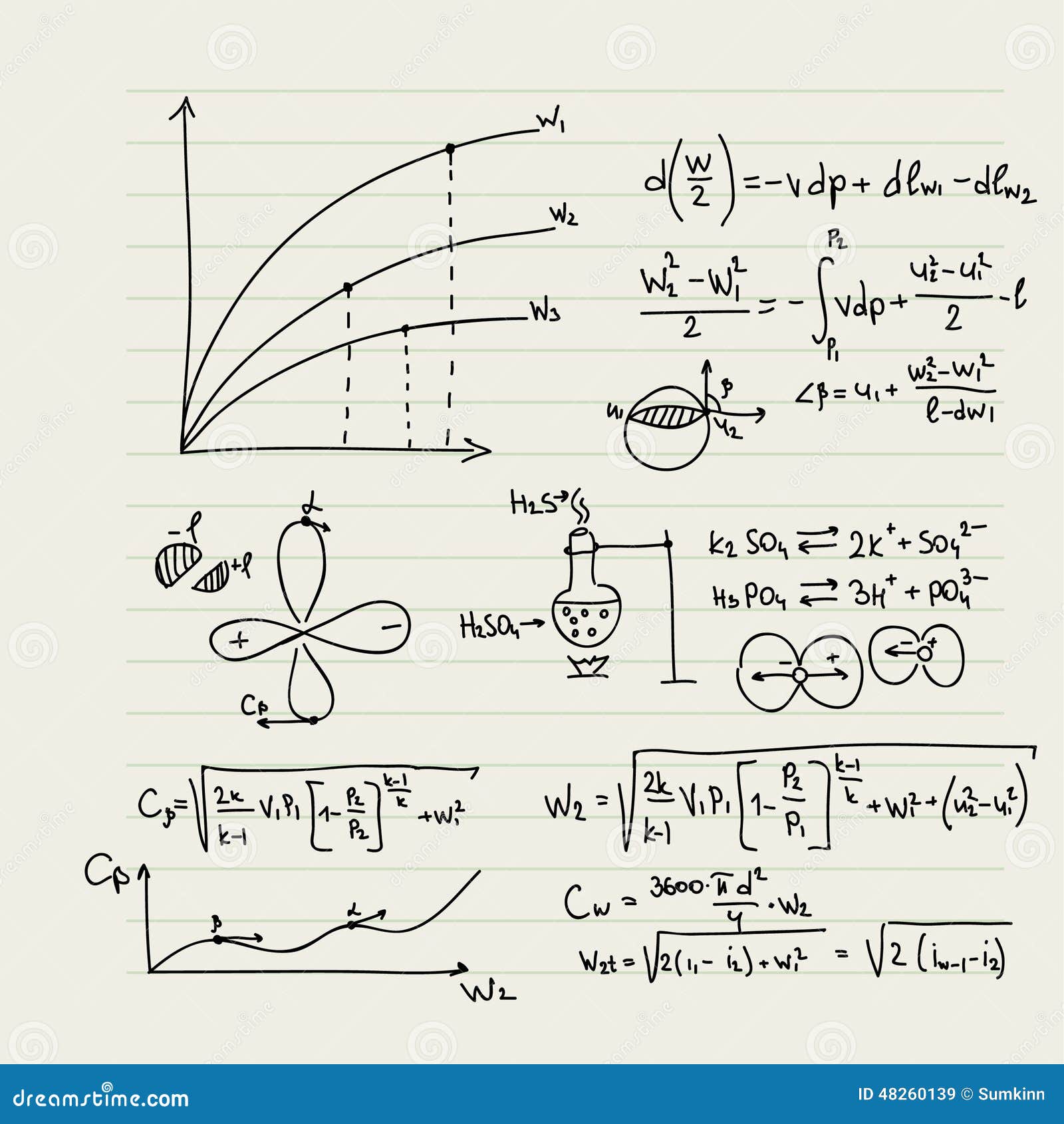 Vector Pattern with Mathematical Formulas Stock Vector - Illustration ...