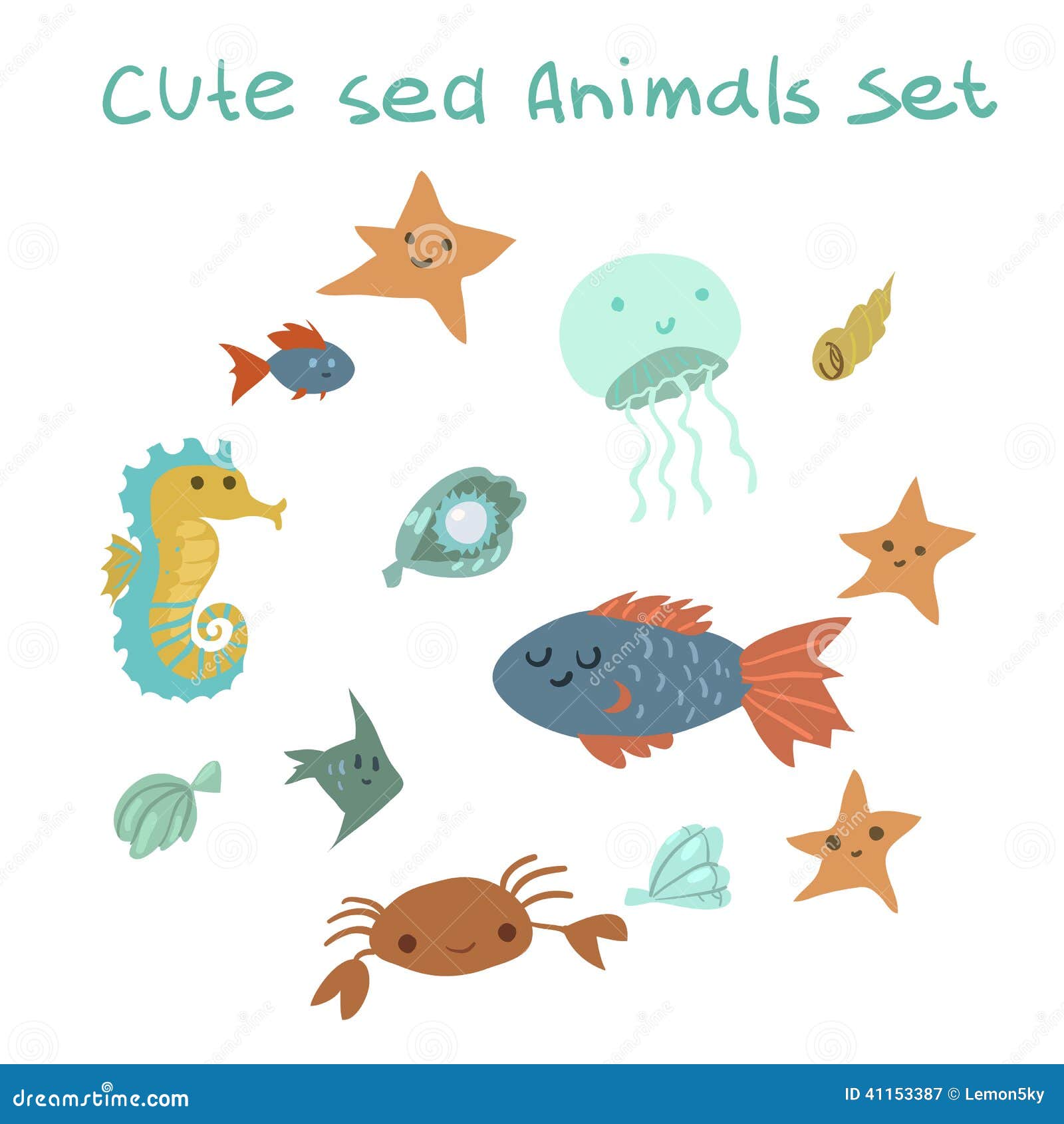 The Vector Pattern with Ocean Stuff. Stock Vector - Illustration of ...