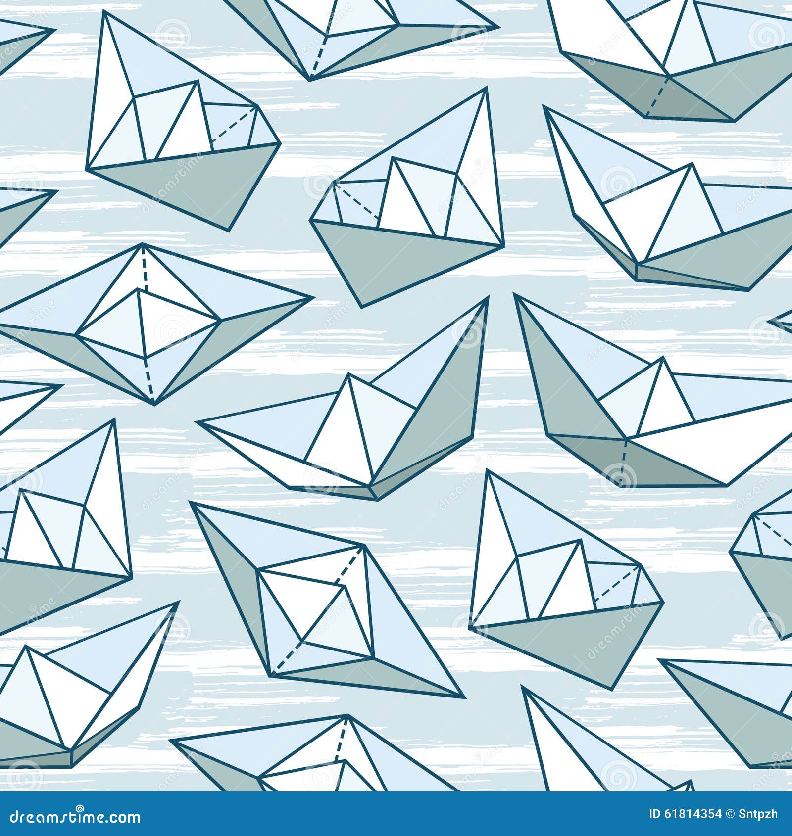 Vector Pattern with Paper Ships Stock Vector - Illustration of folded ...