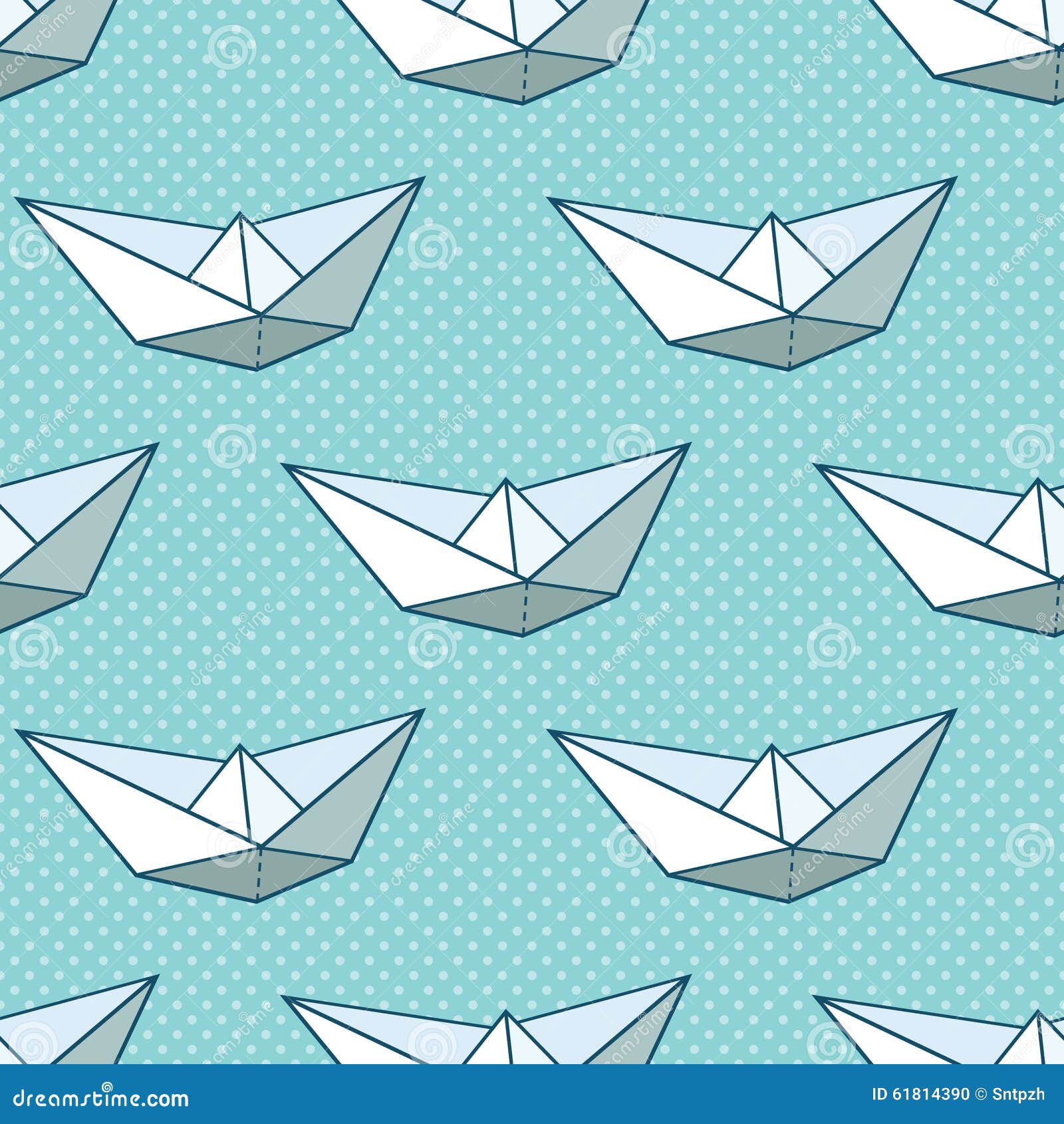 Vector Pattern with Paper Ships Stock Vector - Illustration of pattern ...