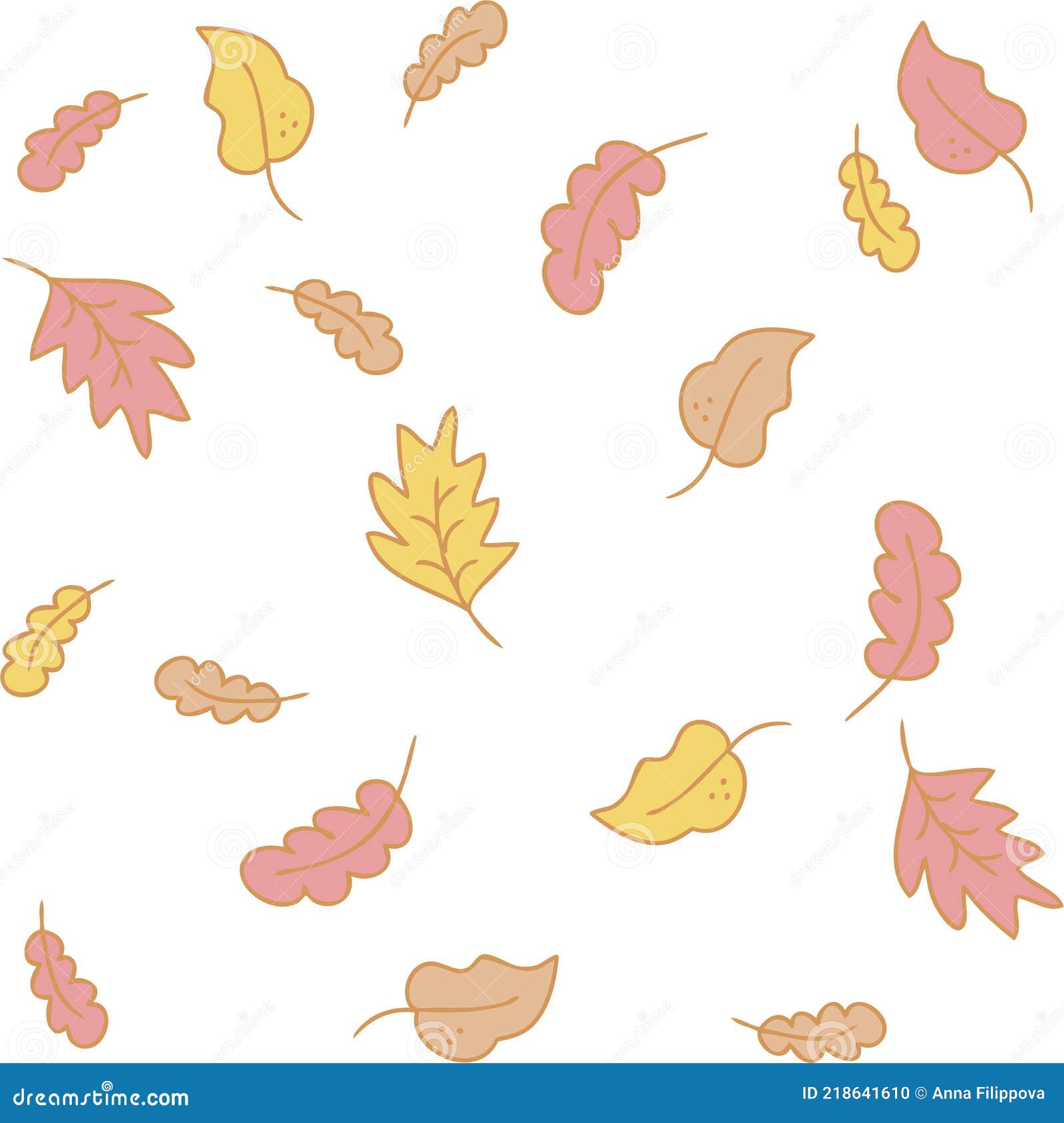 Vector Pattern in Pastel Colors Autumn Falling Leaves Stock Vector ...