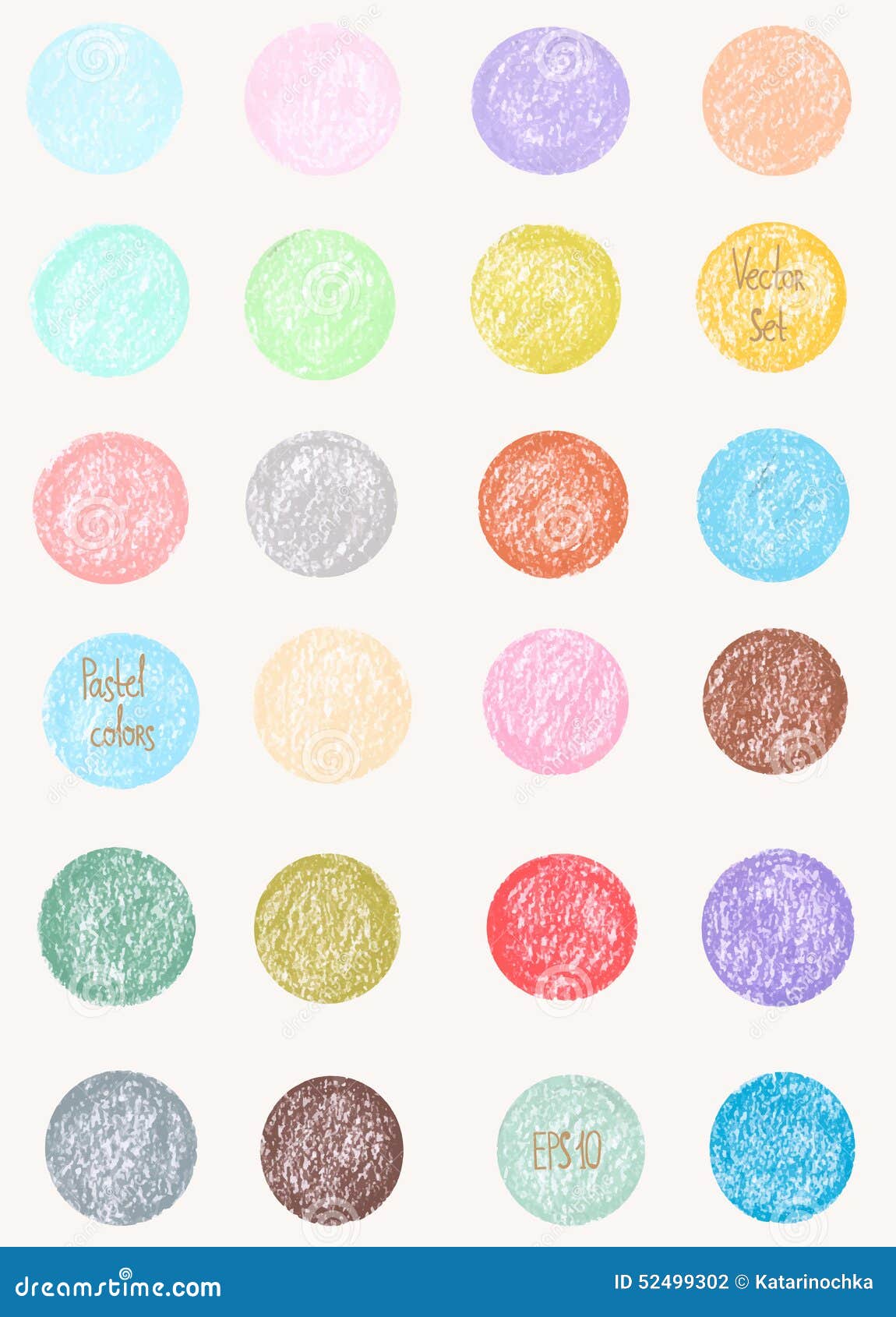 Vector Pattern in Pastel Colors. Round Shapes Pattern Stock Vector ...