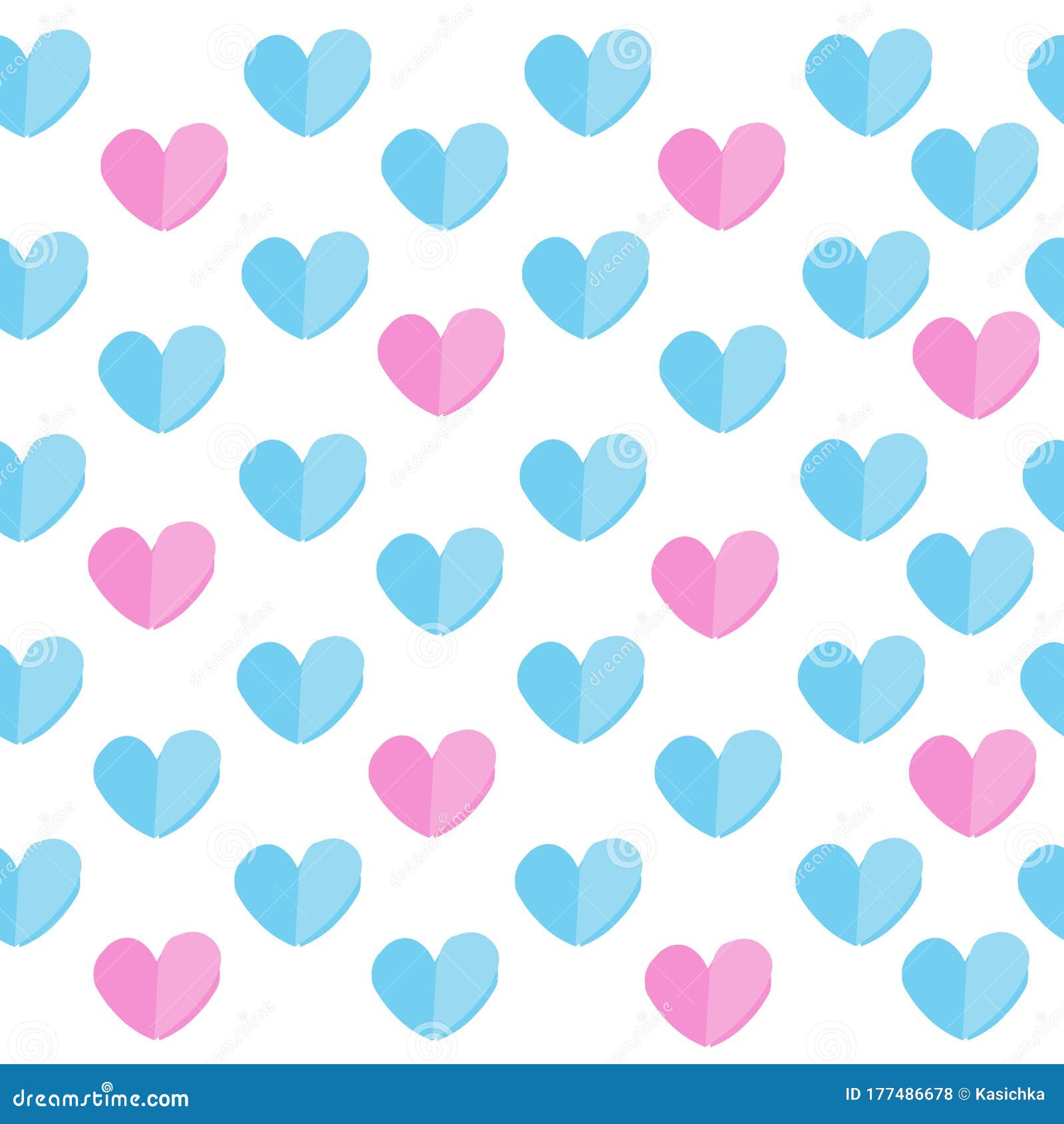 Vector Pattern Pink and Blue Hearts Stock Vector - Illustration of ...