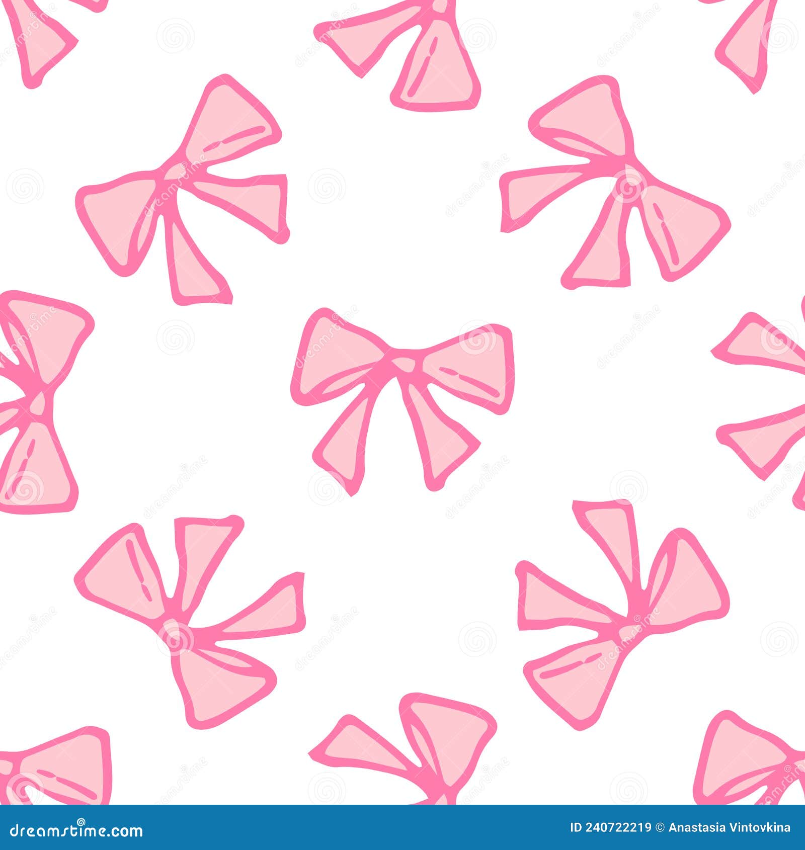 Pattern of Pink Bow. Seamless Pattern of a Simple Bow in the Style of ...