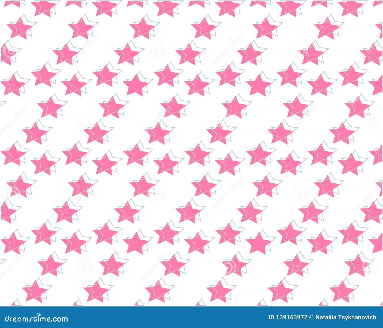 Vector Pattern with Pink Textured Stars on White Background Stock ...