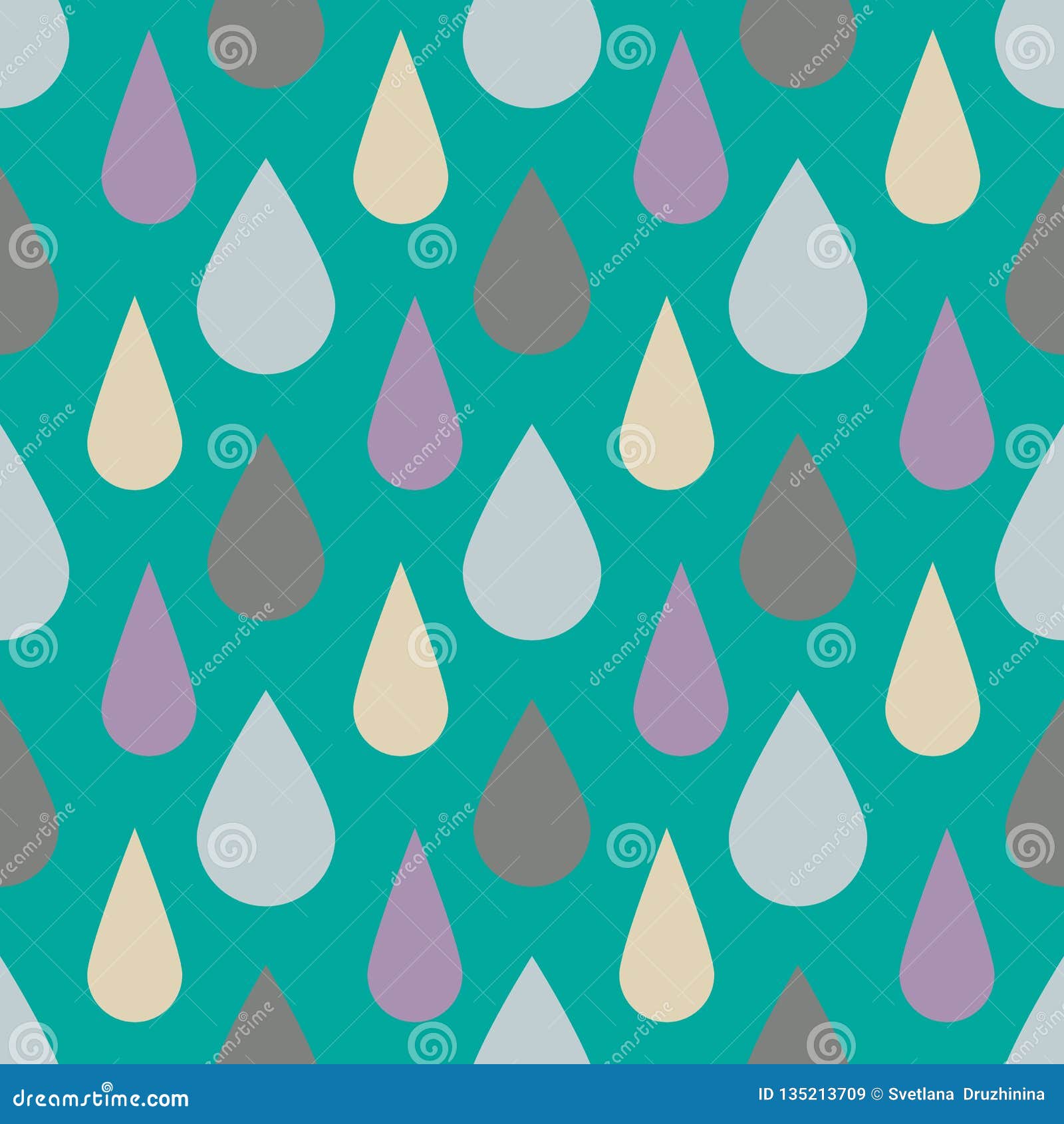 Vector Pattern with Rain Drops. Seamless Cute Background. Abstract ...