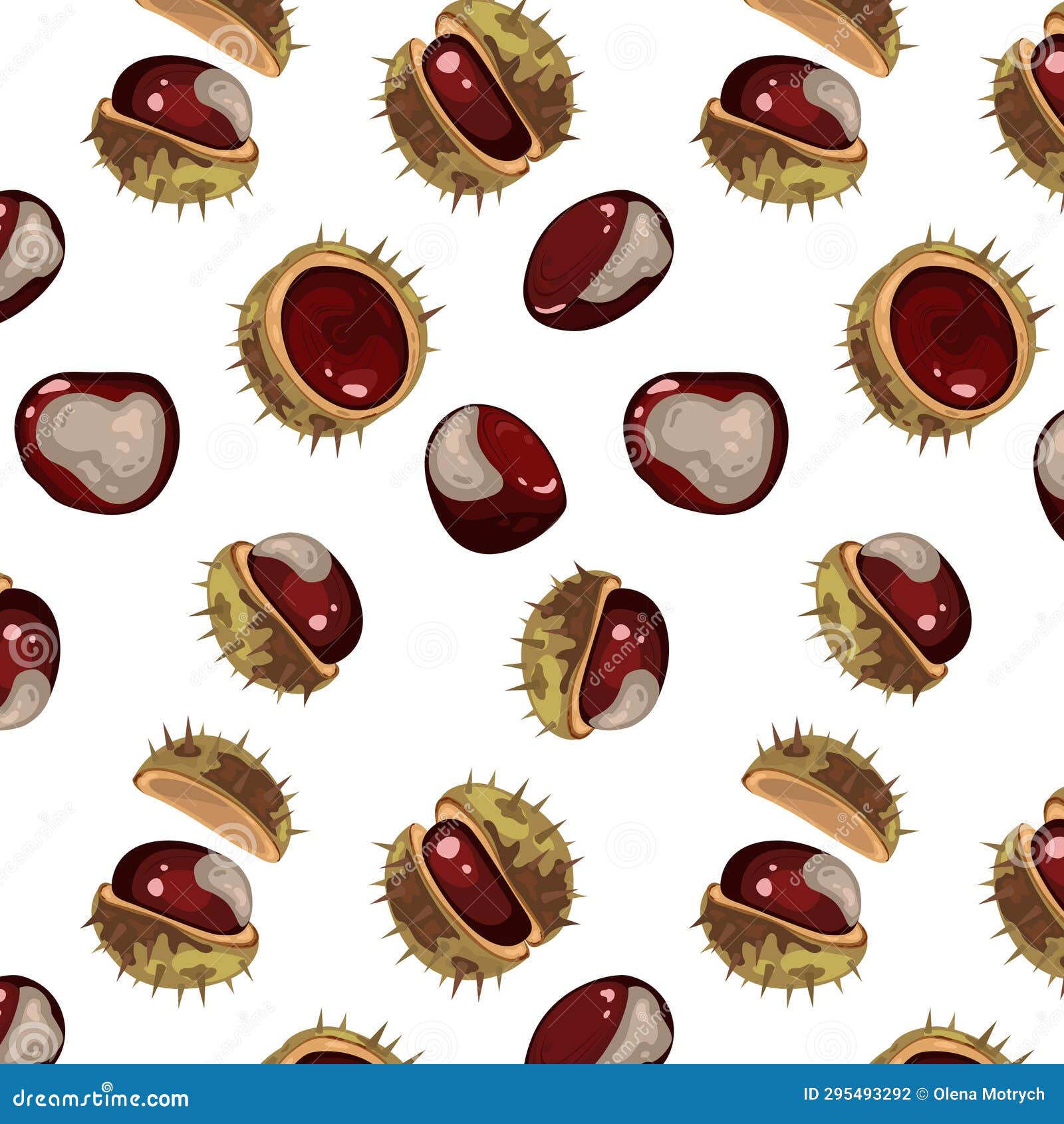 Vector Pattern with Realistic Chestnuts. Great Nature Element for Your ...