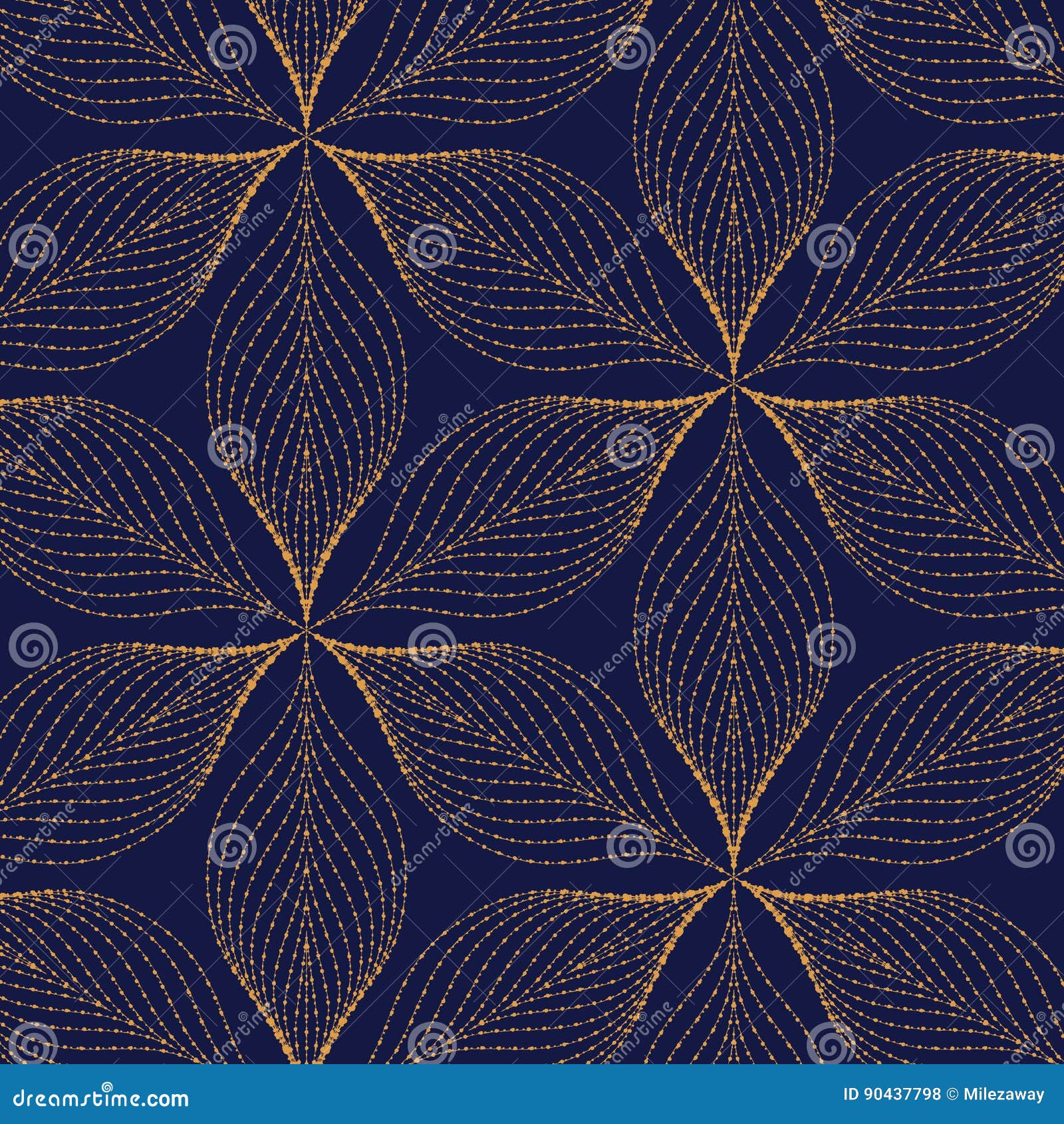 Vector Pattern, Repeating Grunge Line of Abstract Flower or Leaves ...