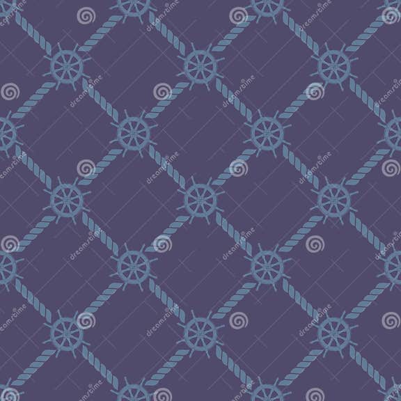 Vector Pattern Rope and Ship Helm Stock Vector - Illustration of ...