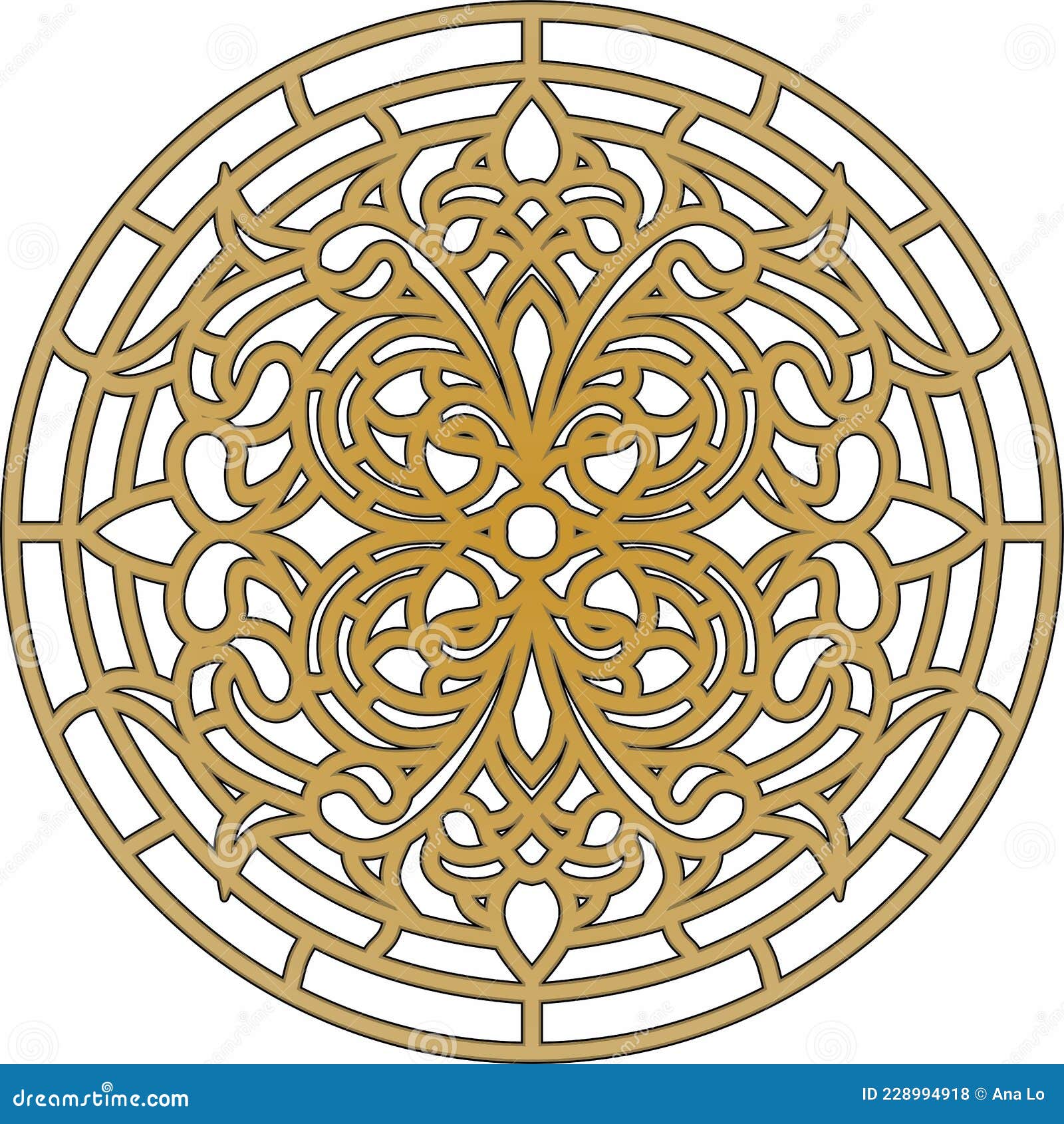 Vector Pattern of Round Stained Glass Window, Stock Vector ...