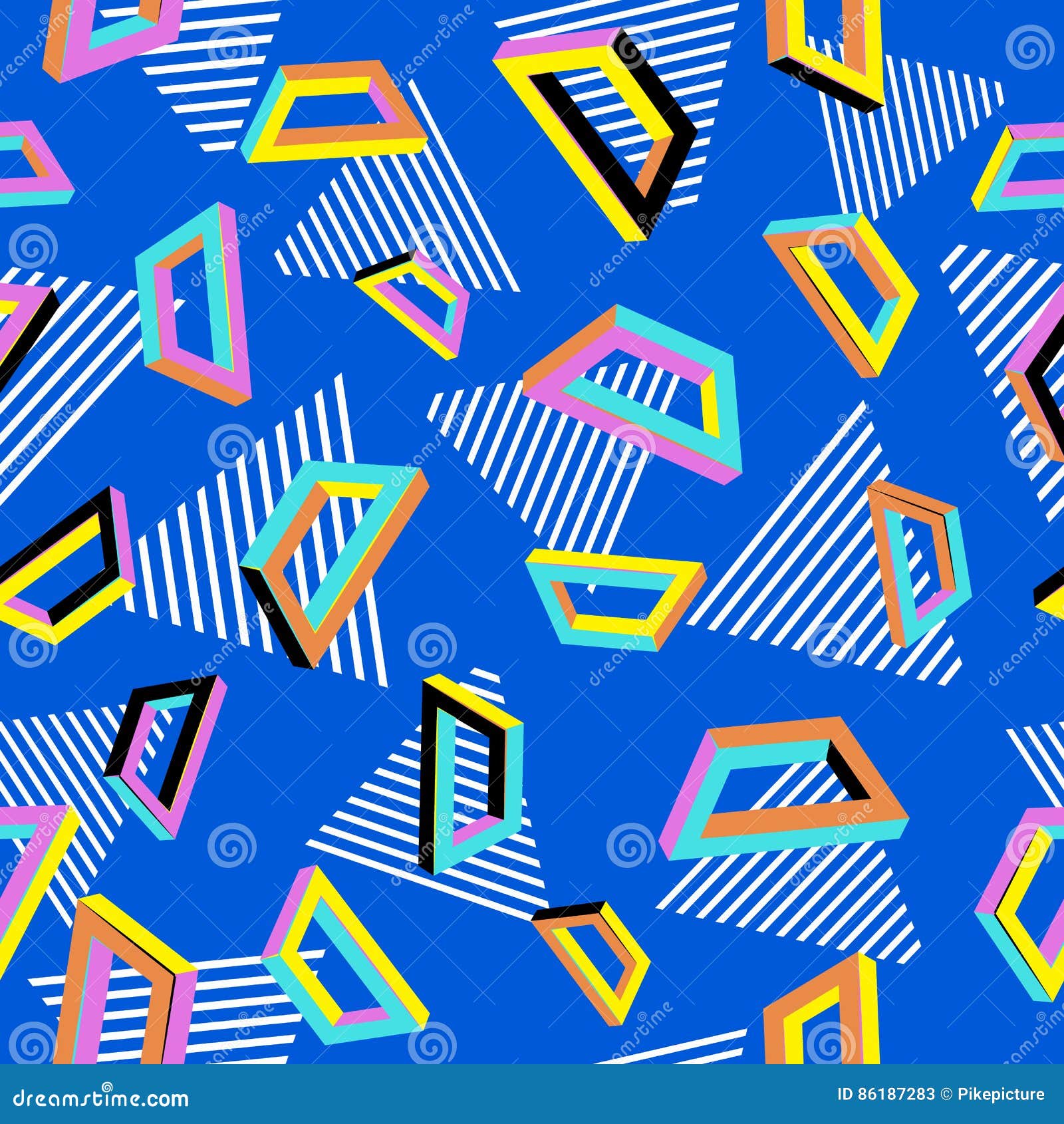 Vector Pattern 80s. Geometric Seamless Abstract Background. Retro ...