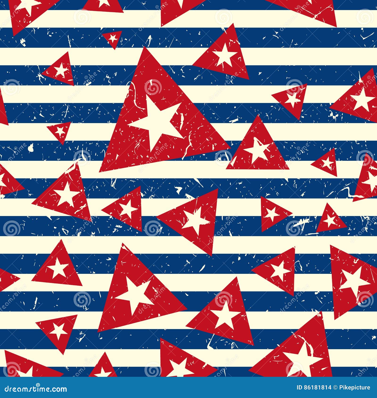 Vector Pattern 60s. Seamless Background Inspired Flag of Cuba. Stock ...
